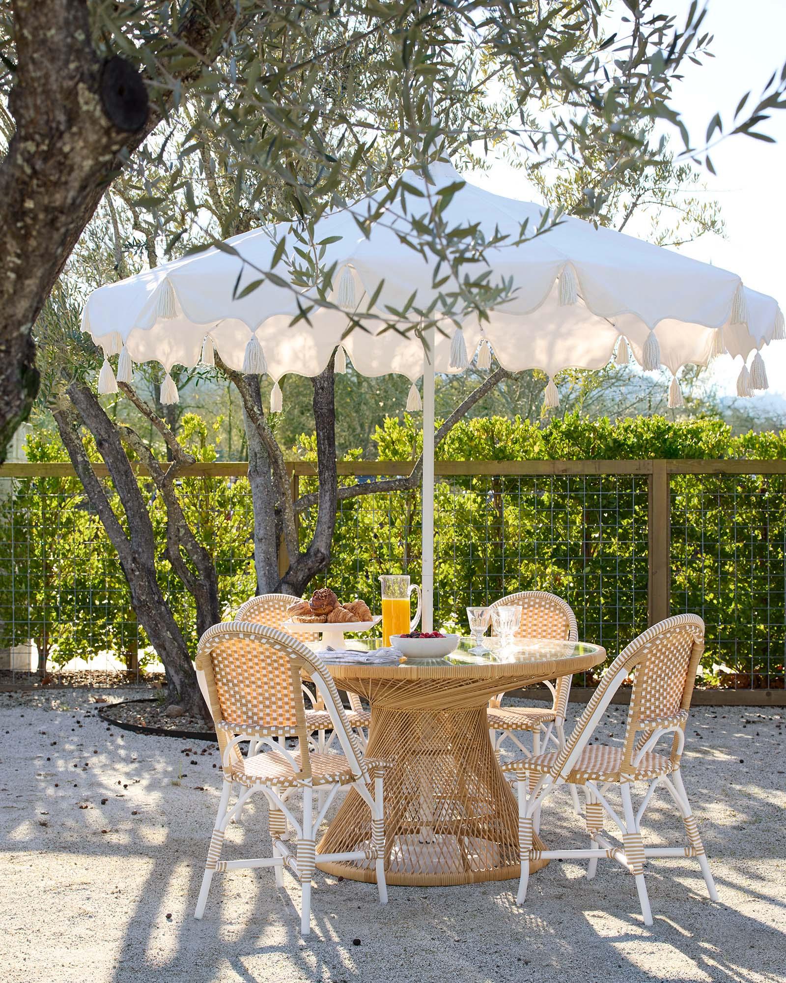 Blithedale Dining Table with Outdoor Riviera Side Chairs Set