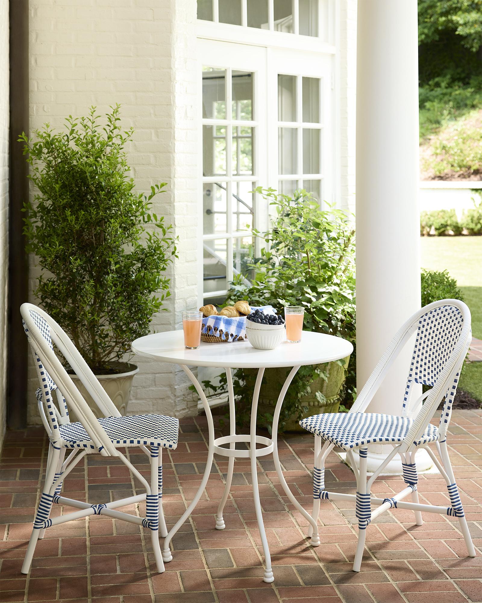 Outdoor-Dining-White-Metal-Bistro-Table-Blue-Riviera-Chairs-Set-brand ...