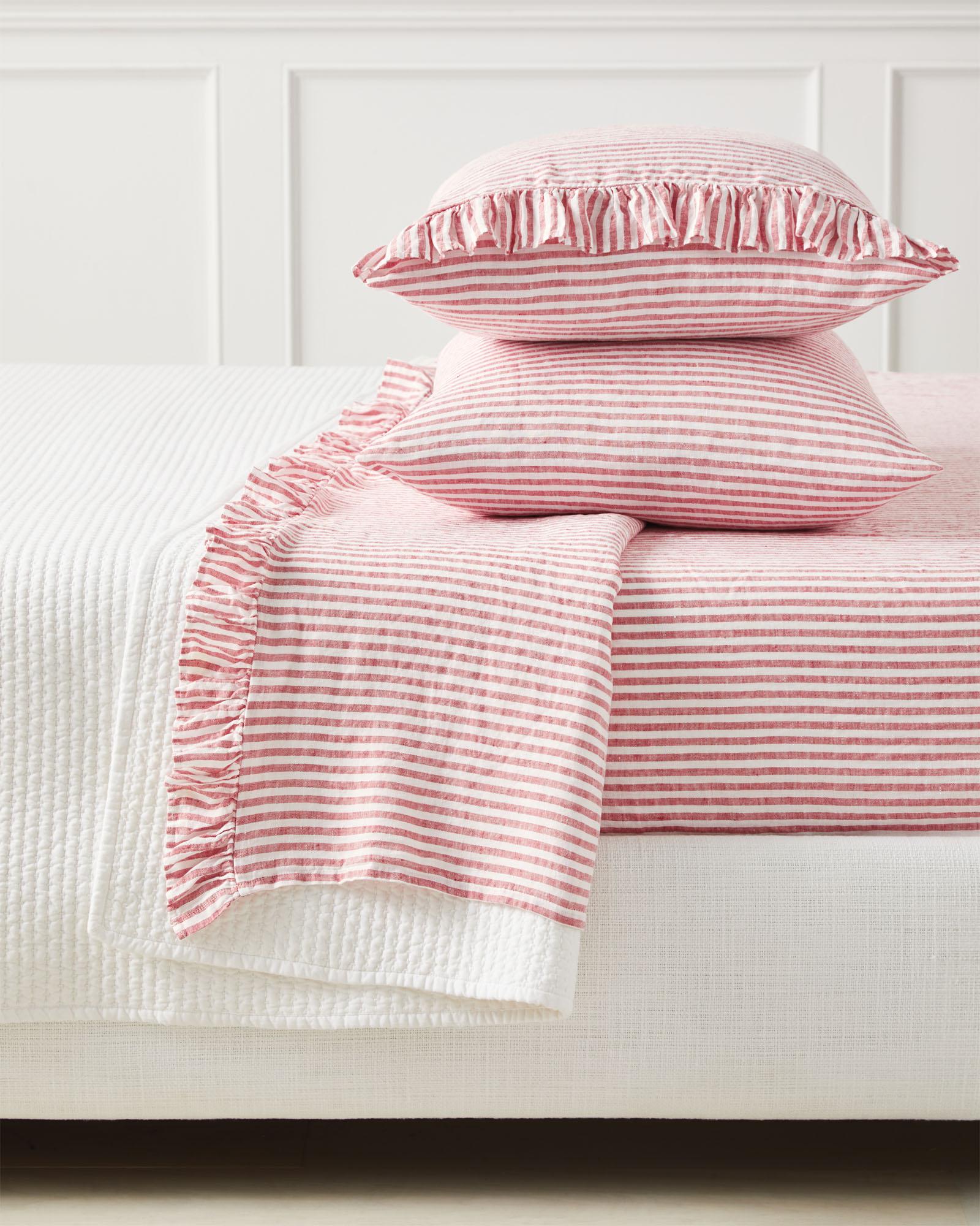 Nantucket Stripe Sheet Set - Red | Serena and Lily