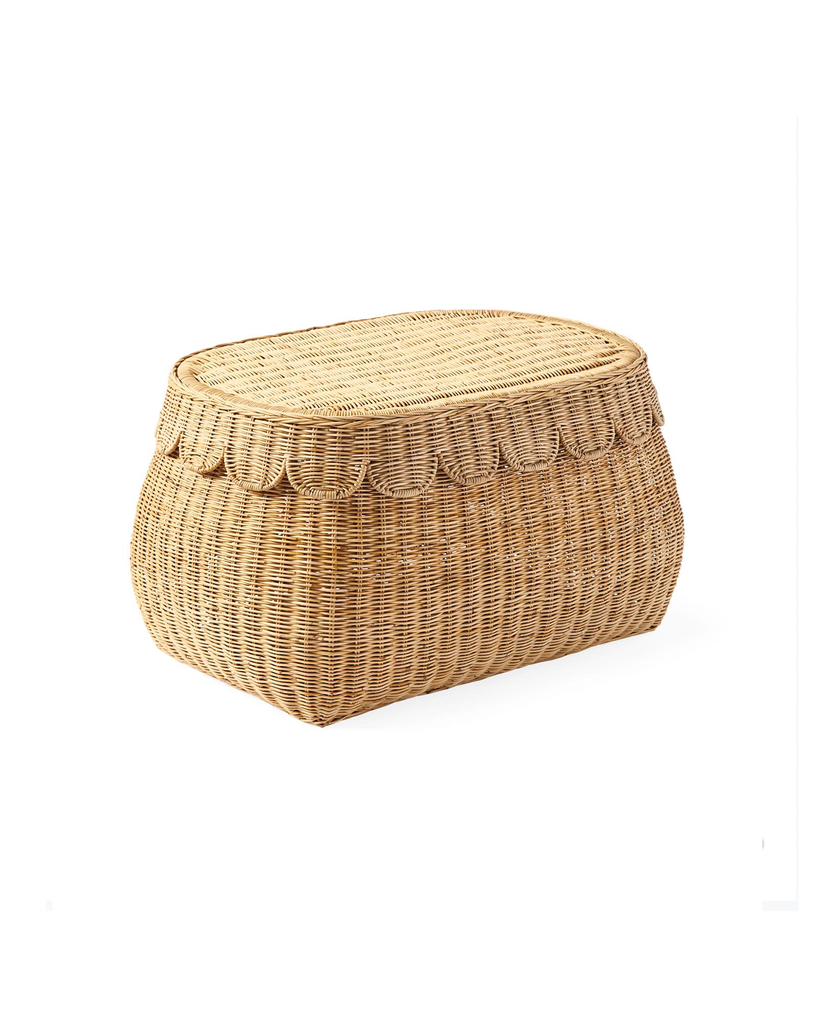 Scallop Rattan Basket