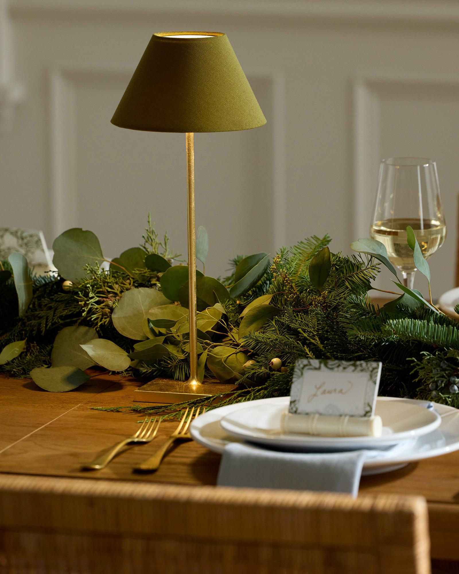 Tabletop-Holiday-Garland-Gold-Zafferano-Rechargeable-Touch-Light-Green ...