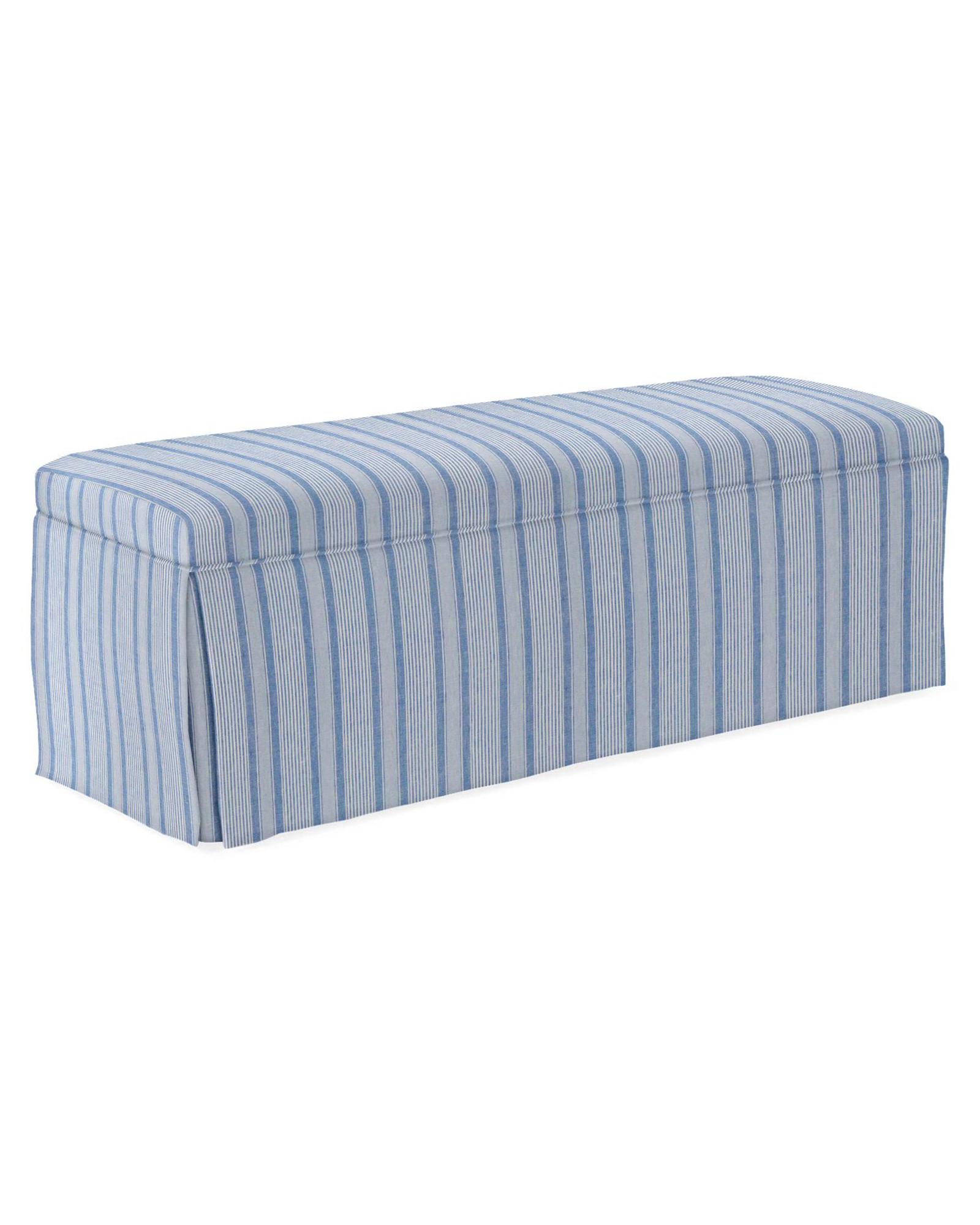 Harrison Bench - Skirted - French Blue Kensington Stripe
