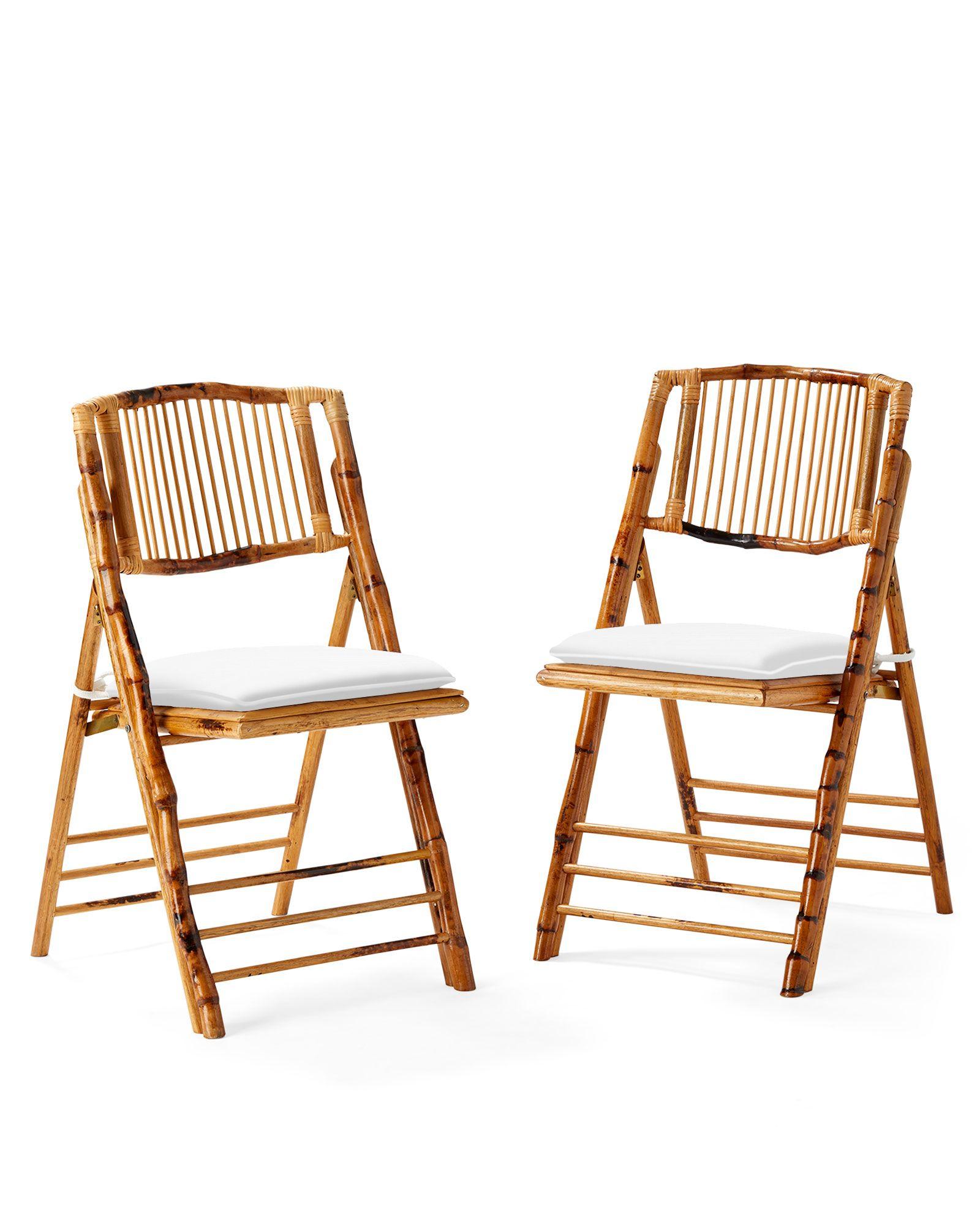 Bamboo Folding Entertaining Chair Cushions
