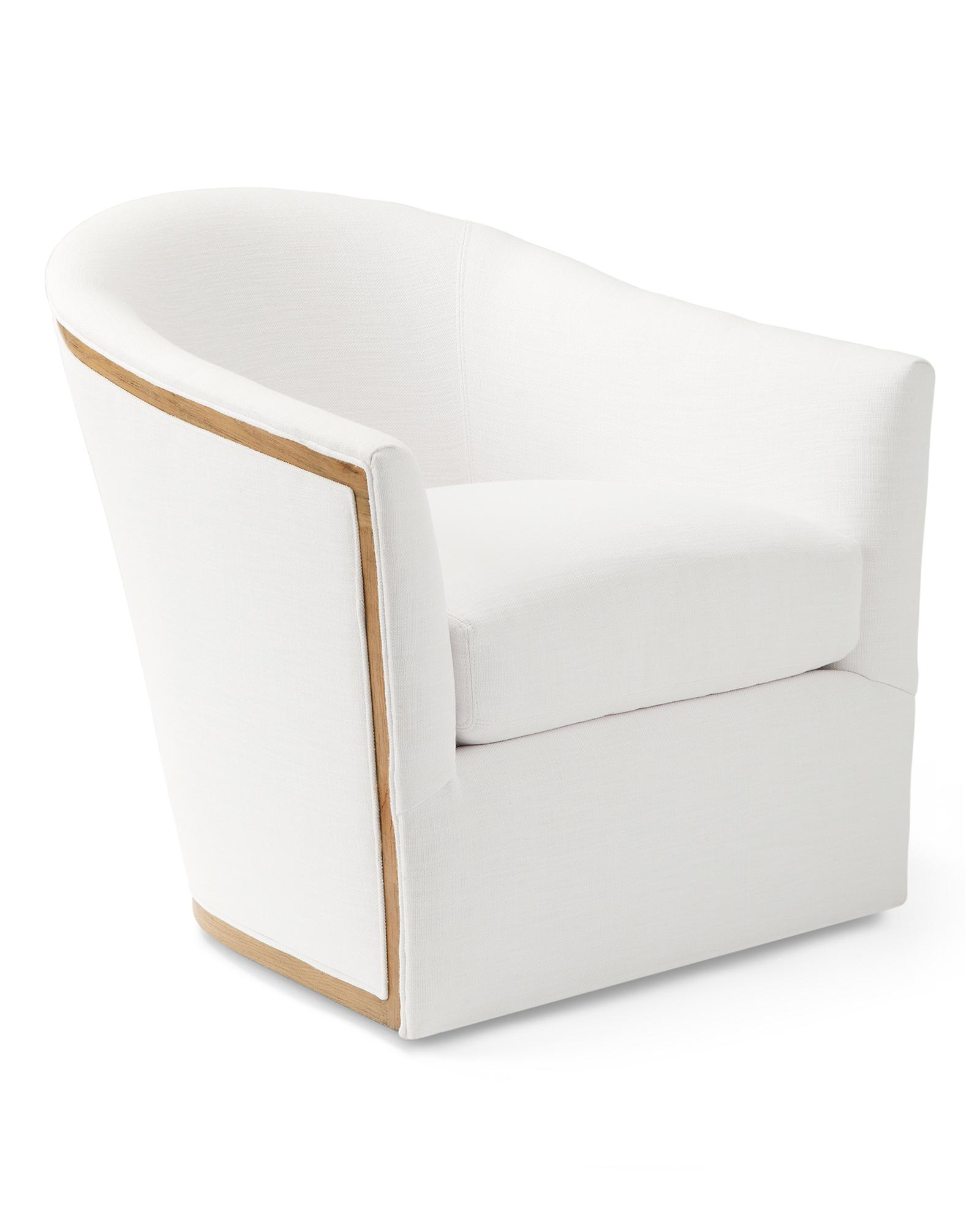 Provence Swivel Chair with Wood Border