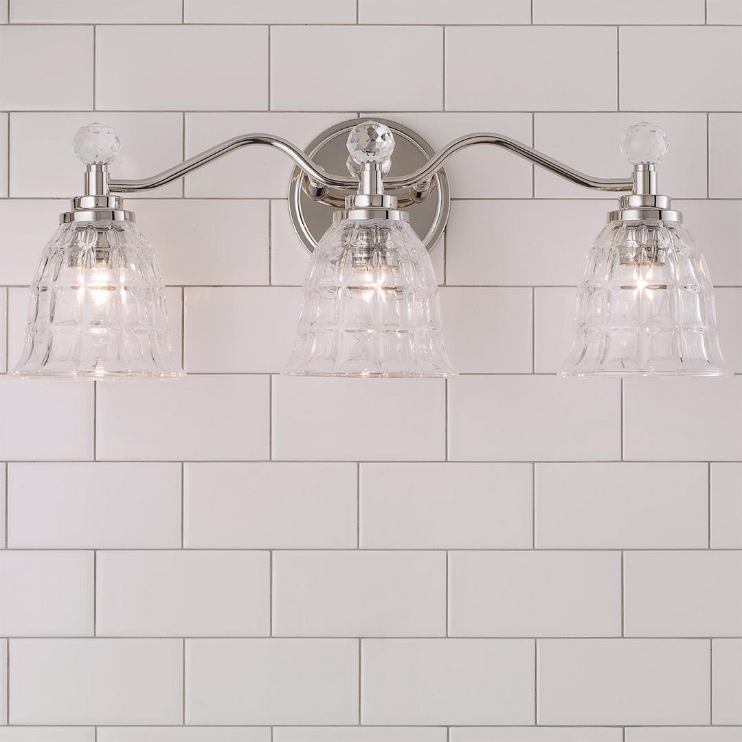 Faceted Glass Vanity Light - 3 Light | Shades of Light