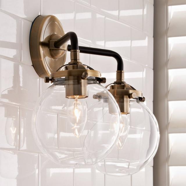 Mod Mix Clear Globe Vanity Light - 2 light | Shades of Light