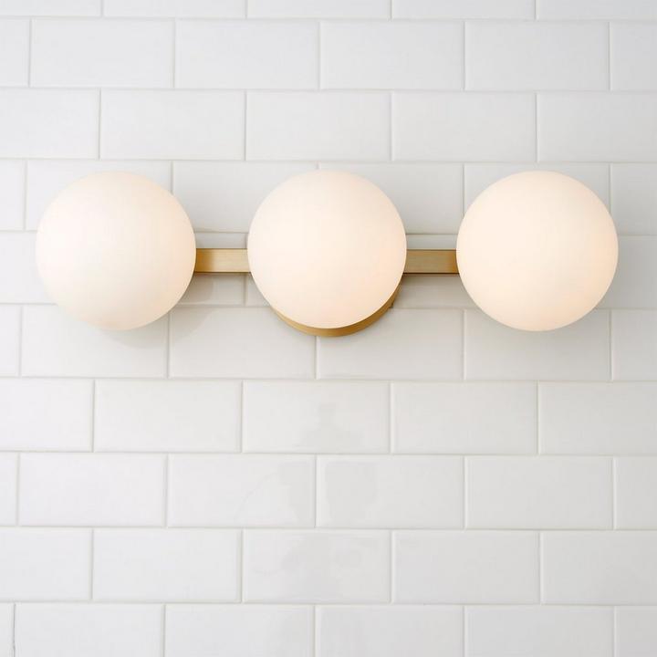 Modern Milky Globe Vanity Light - 3 Light | Shades of Light