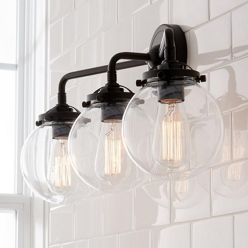 Mod Mix Clear Globe Vanity Light - 3 Light | Shades of Light