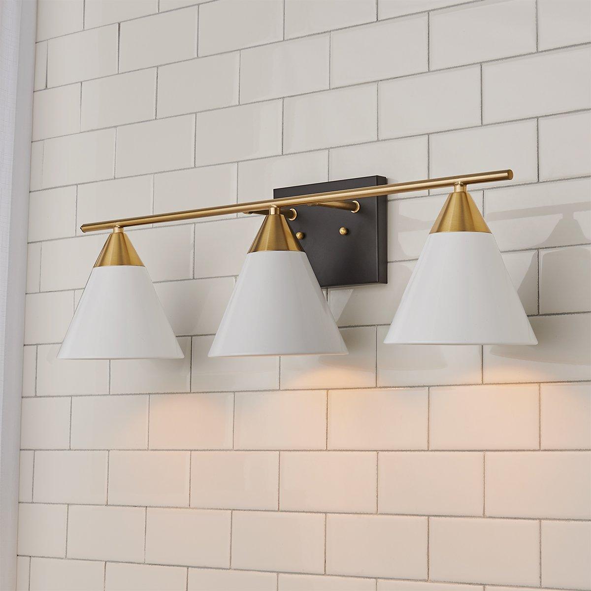 Young House Love Clad Cone Vanity Light - 3 Light | Shades of Light