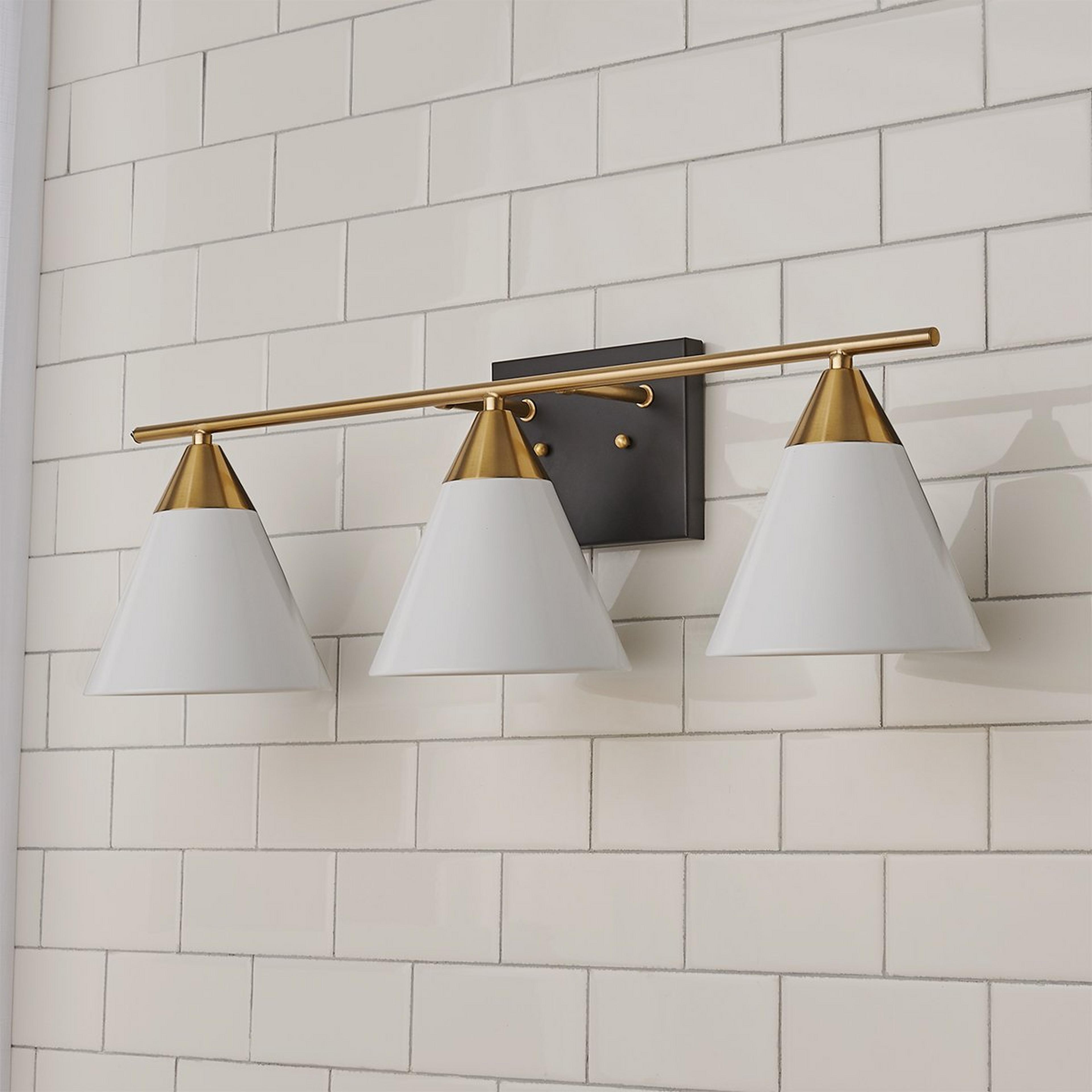 Young House Love Clad Cone Vanity Light - 3 Light | Shades of Light