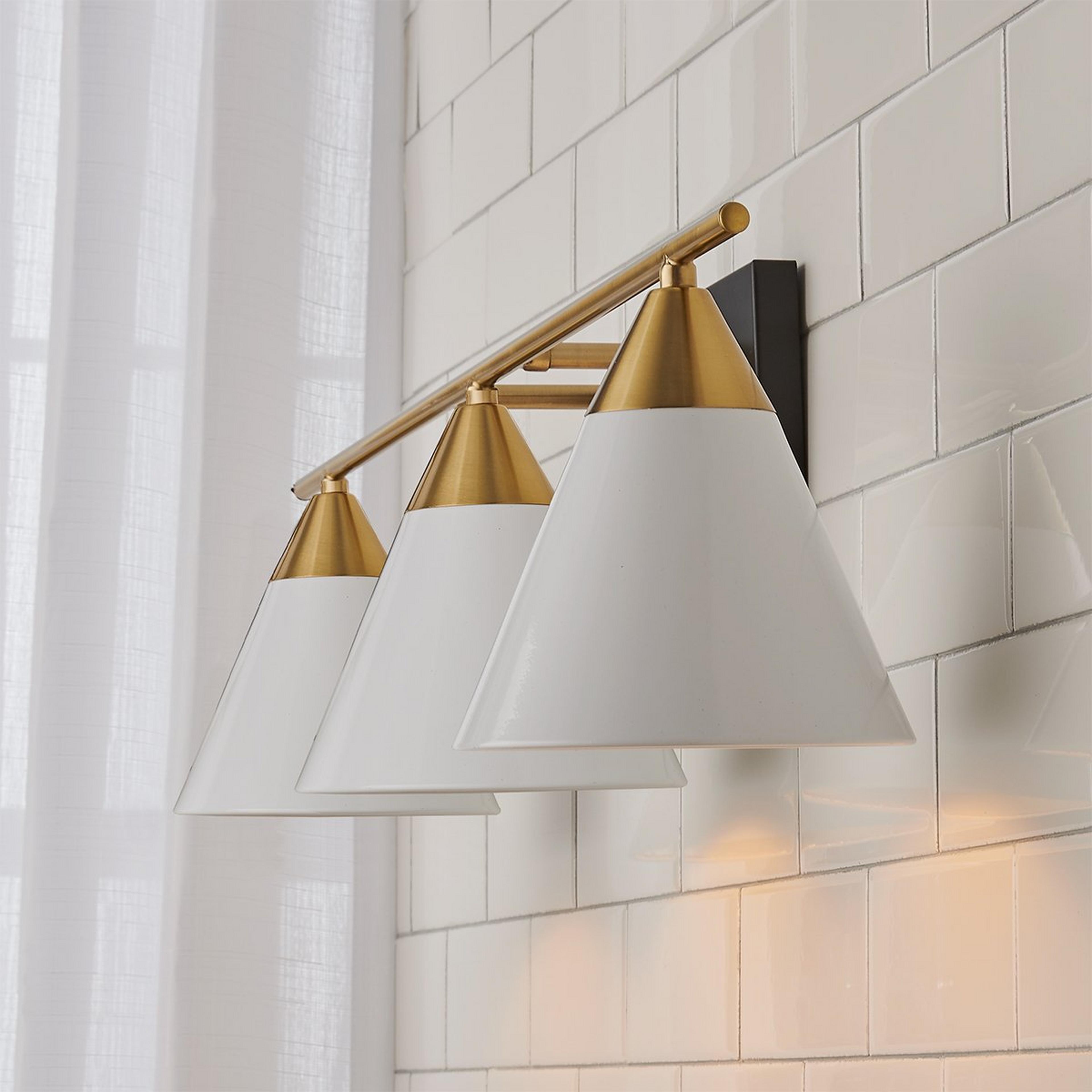 Young House Love Clad Cone Vanity Light - 3 Light | Shades of Light
