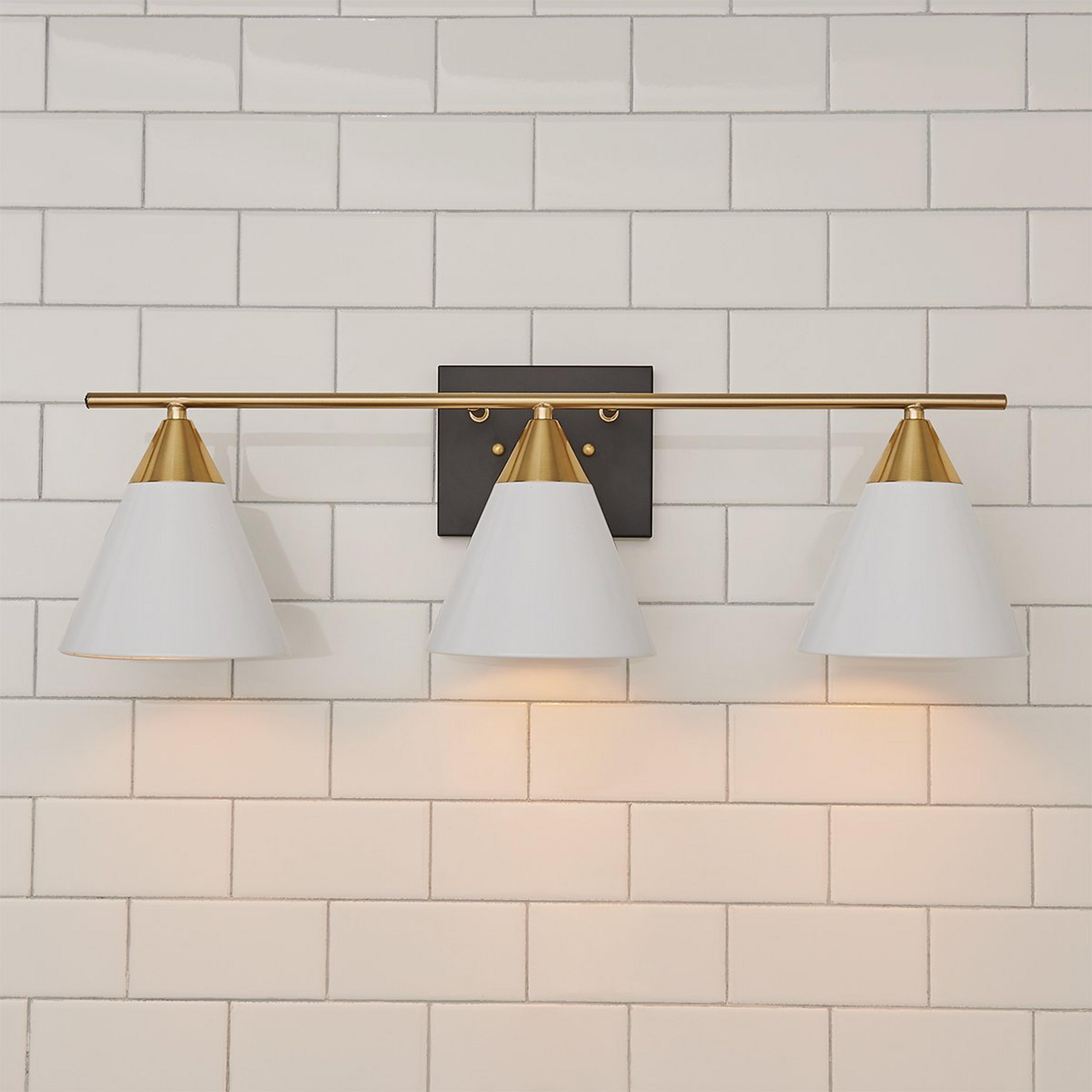 Young House Love Clad Cone Vanity Light - 3 Light | Shades of Light