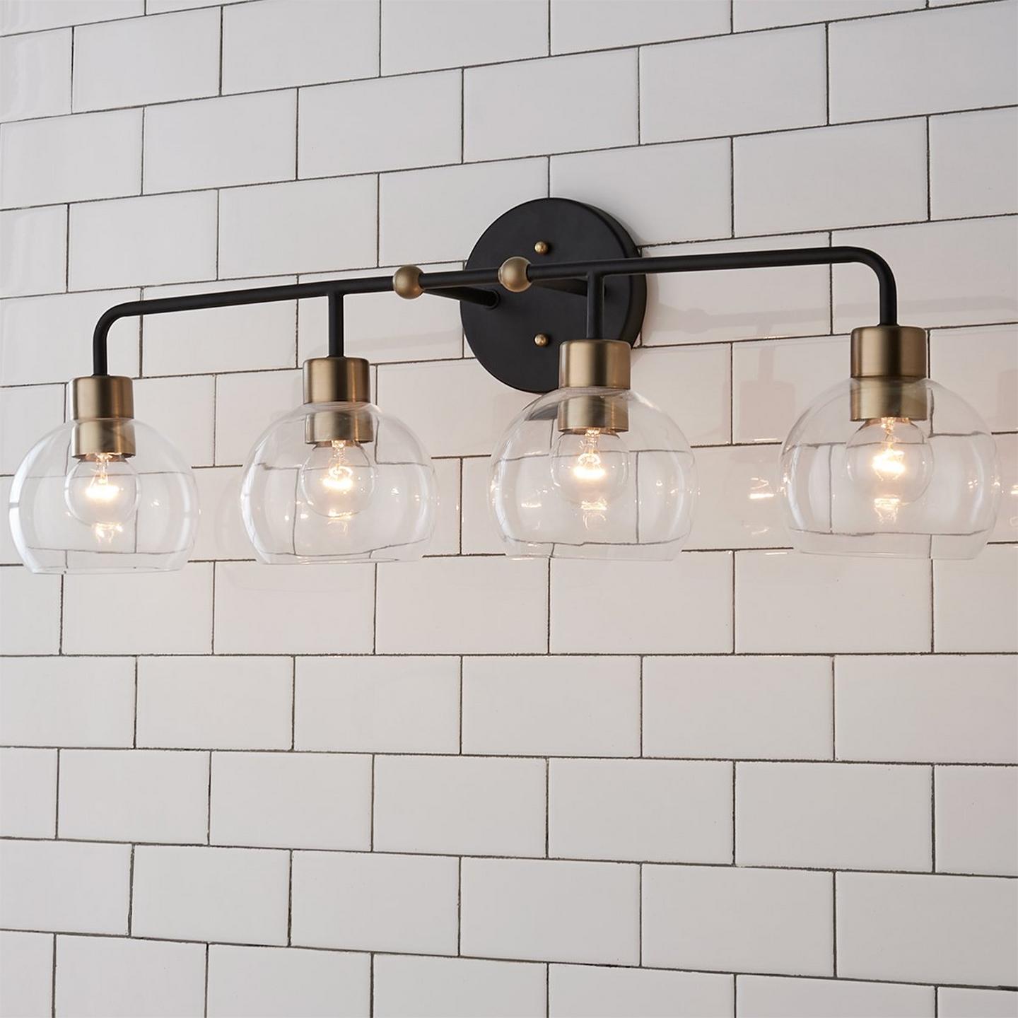 Young House Love Clear Glass Bubble Vanity Light - 4 Light | Shades of ...