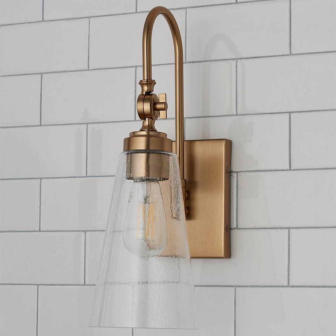 Arched Neck Tapered Glass Wall Light | Shades of Light