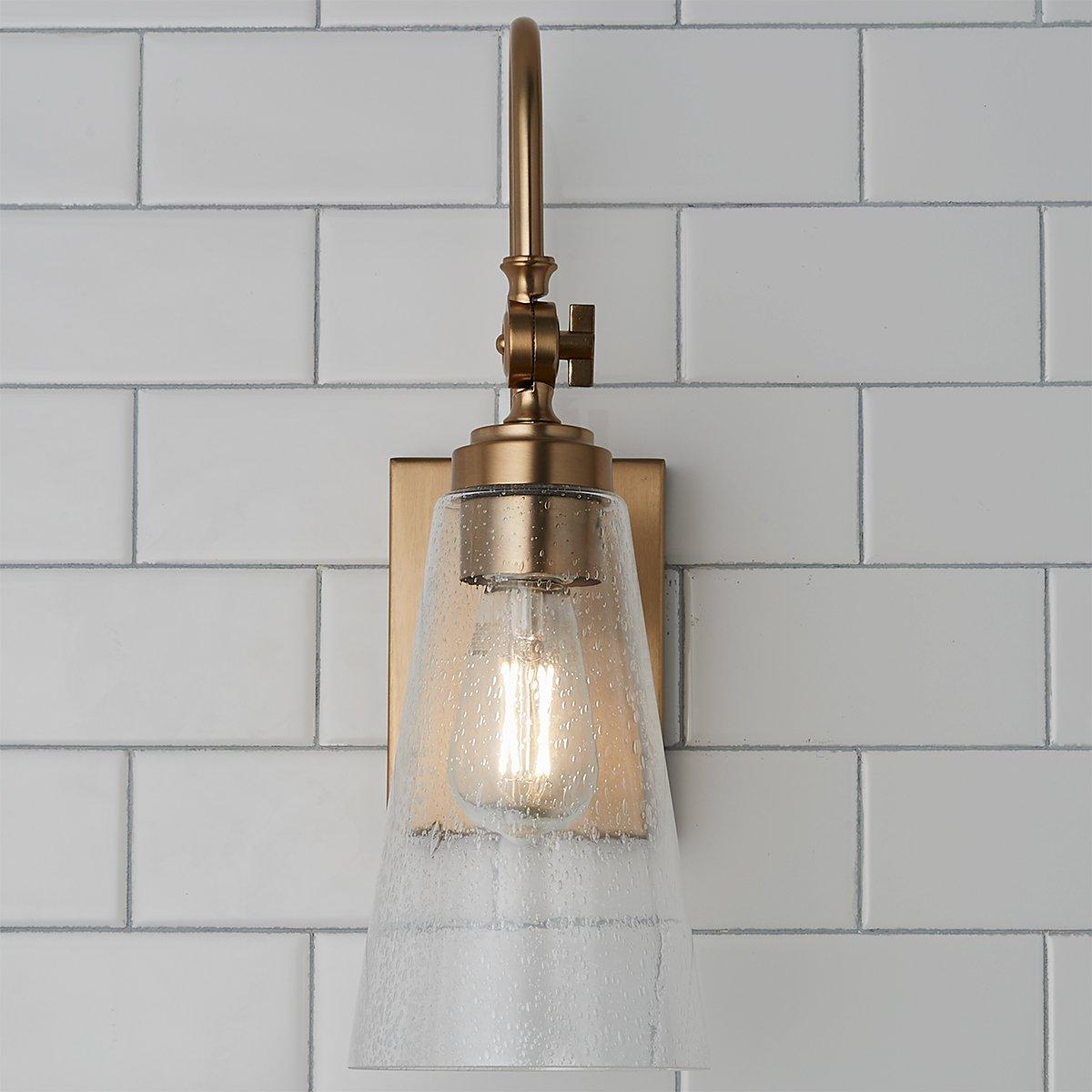 Arched Neck Tapered Glass Wall Light | Shades of Light