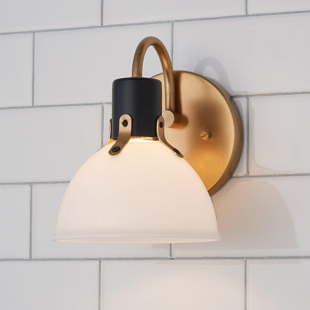 Vienna White Glass Bath Sconce | Shades of Light