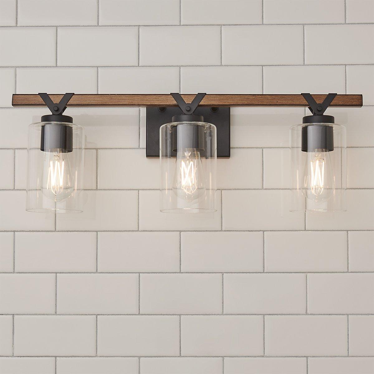Rustic Vanity Light Trans Globe