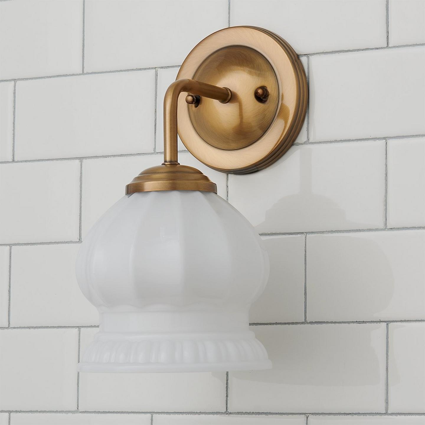 Chris Loves Julia Marlo Bath Sconce - Milk Glass | Shades of Light