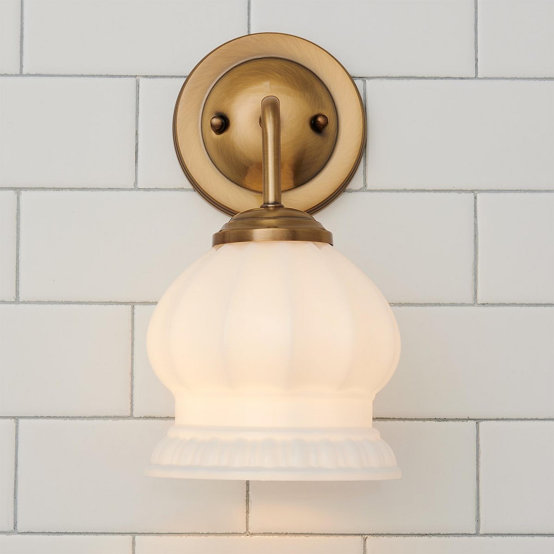 Chris Loves Julia Marlo Bath Sconce - Milk Glass | Shades of Light