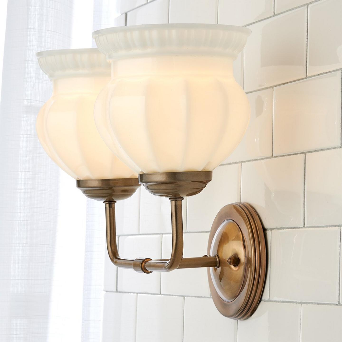Chris Loves Julia Marlo Vanity Light - 2 Light - Milk Glass | Shades of ...