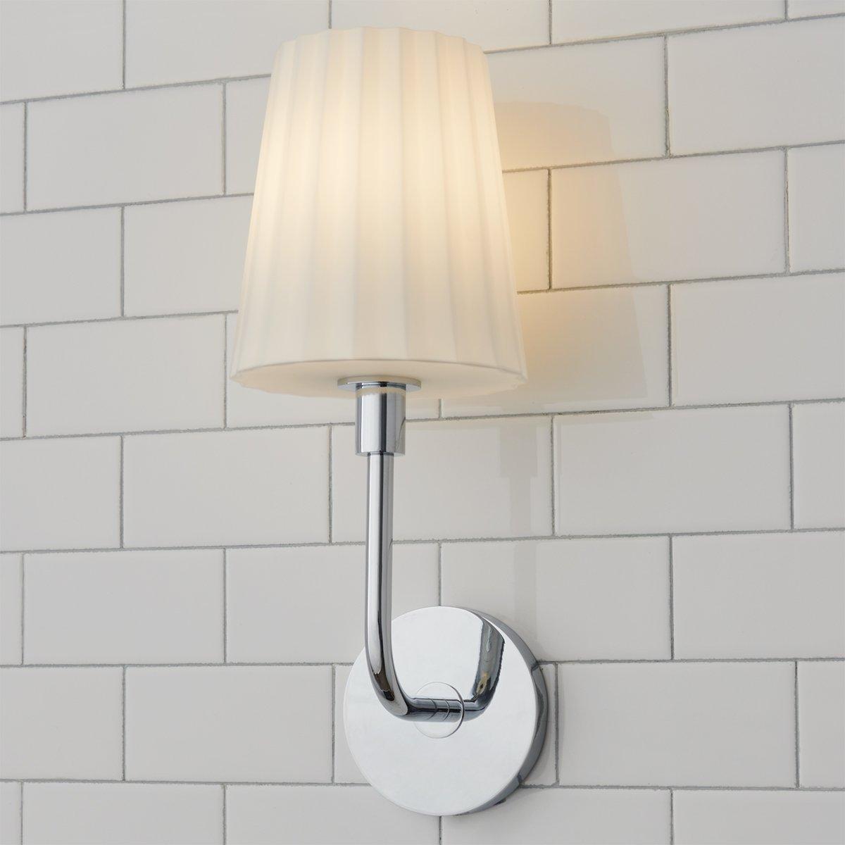 Trysania Bath Sconce - Pleated Opal Shade
