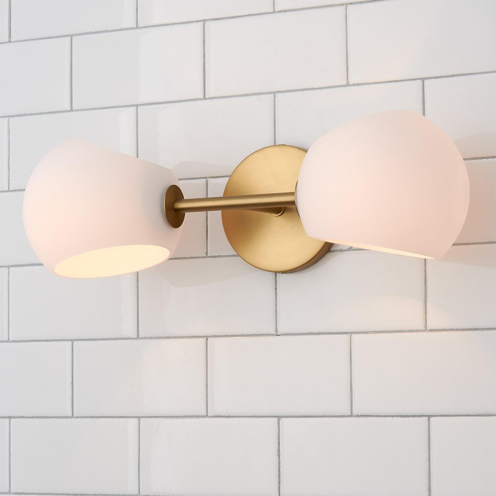 Xaviero Glass Vanity Light - 2 Light - Opal | Shades of Light
