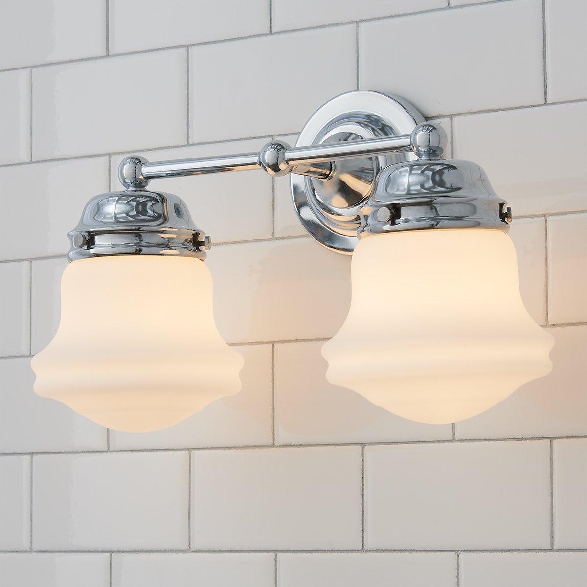 Ethel School Haus Opal Glass Vanity Light - 2 Light | Shades of Light