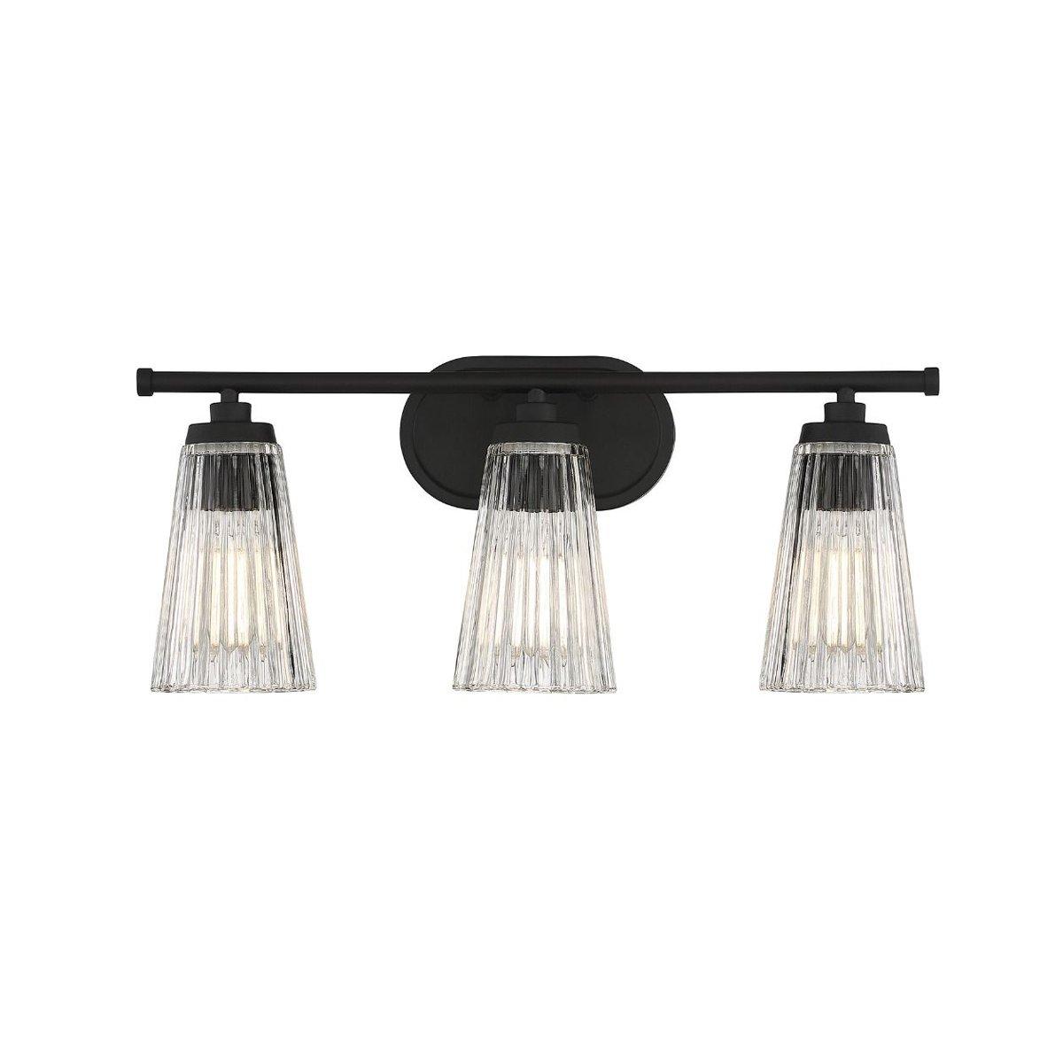 Cinematheque Ribbed Glass Vanity Light - 3 Light