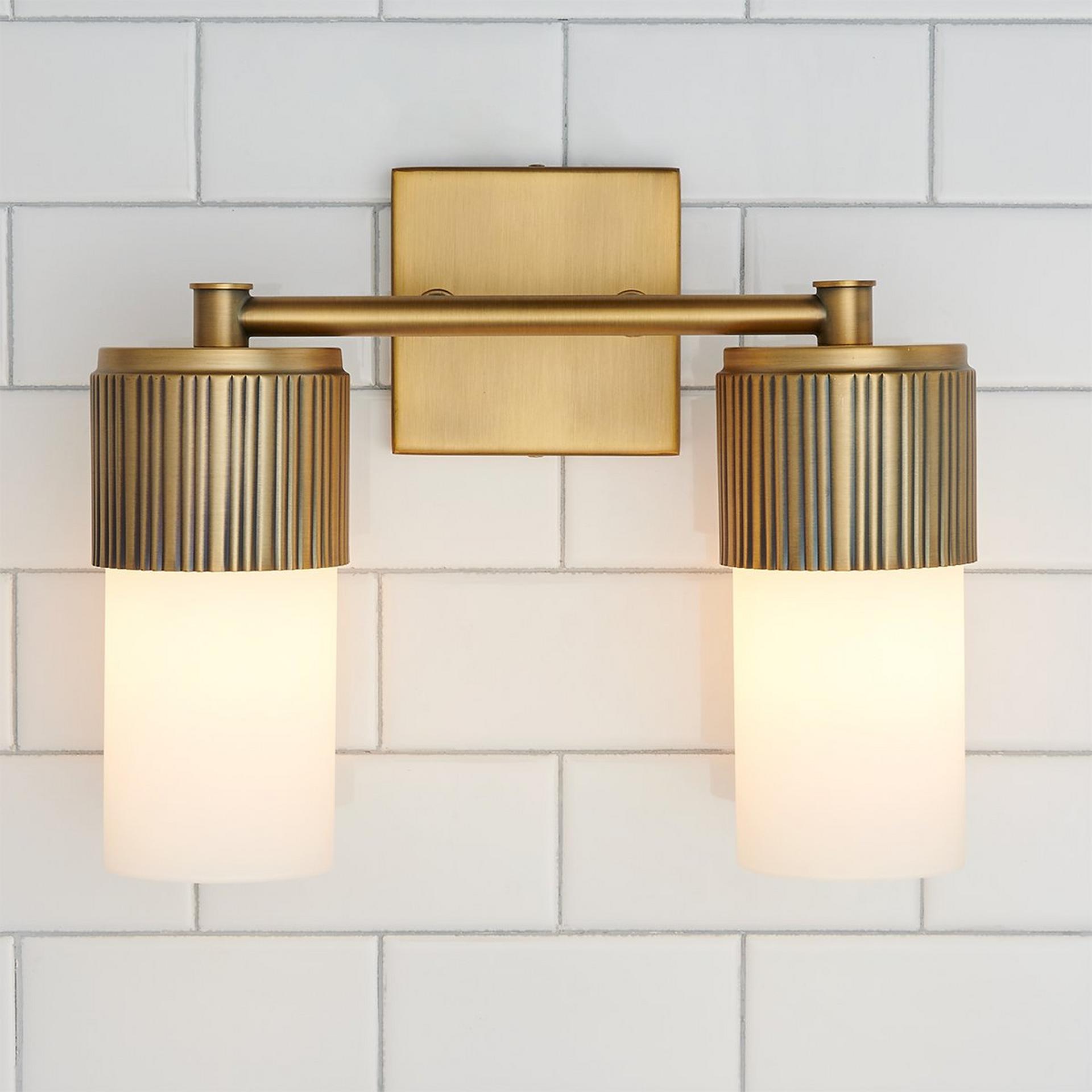 Mirza Opal Glass Vanity Light - 2 Light | Shades of Light