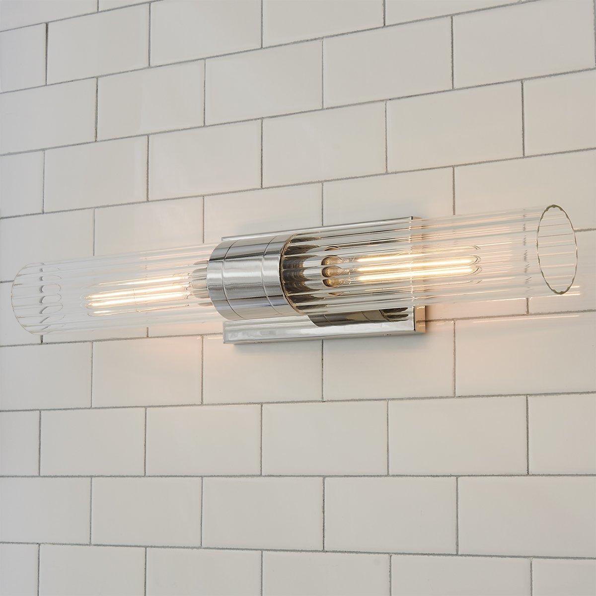 Malika Clear Glass Bath Sconce 2 Light