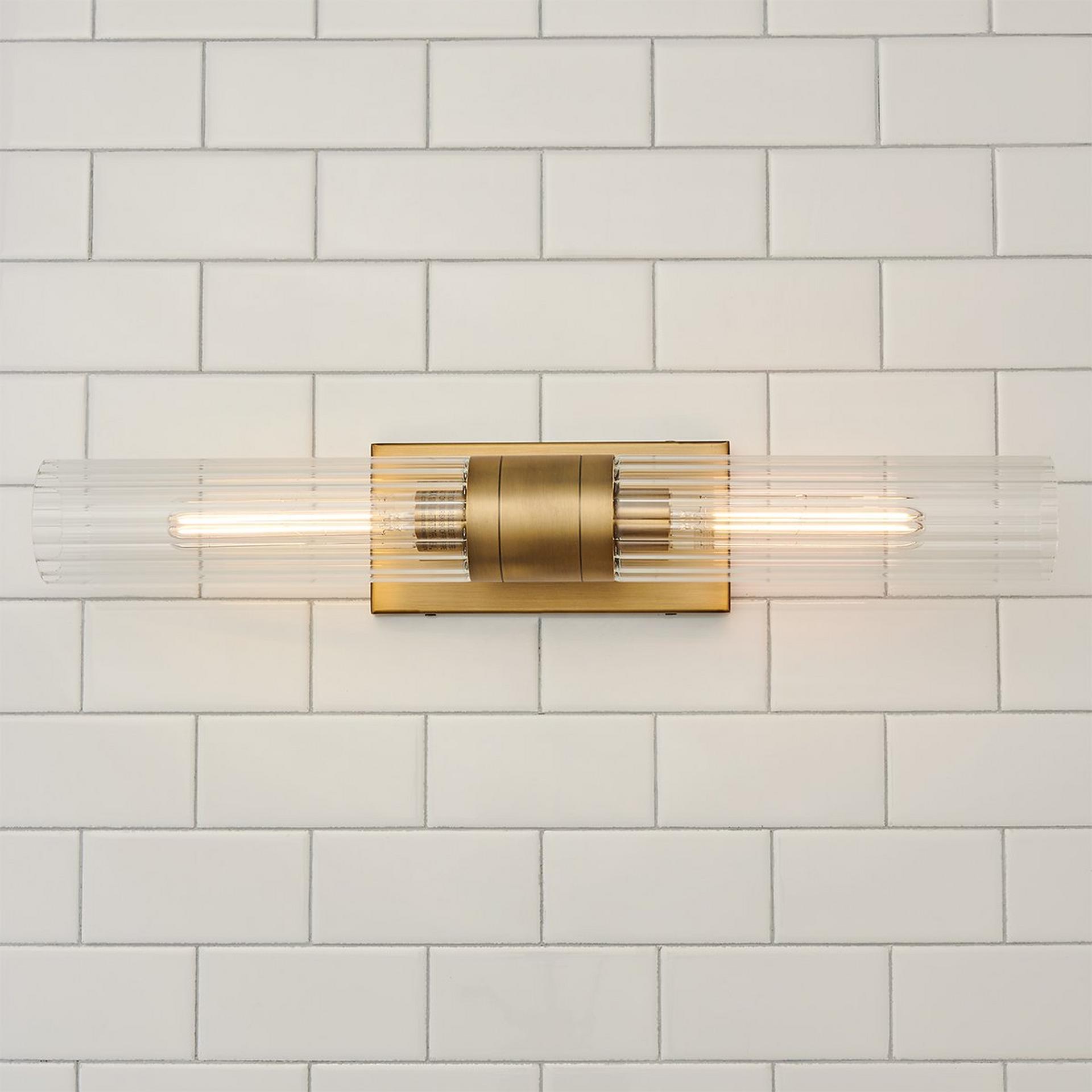 Malika Clear Glass Bath Sconce - 2 Light | Shades of Light