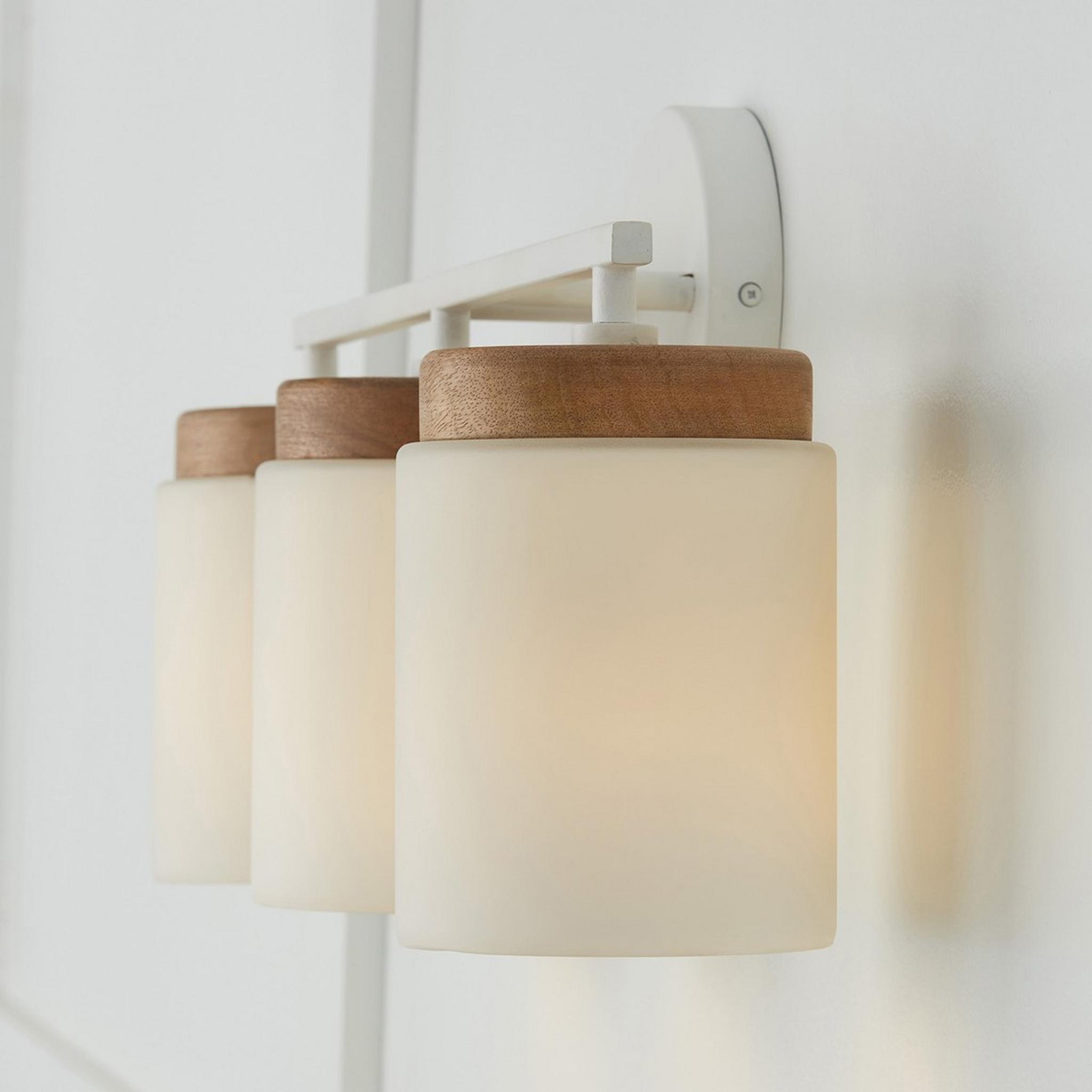 Wood Capped Vanity Light - 3 Light | Shades of Light