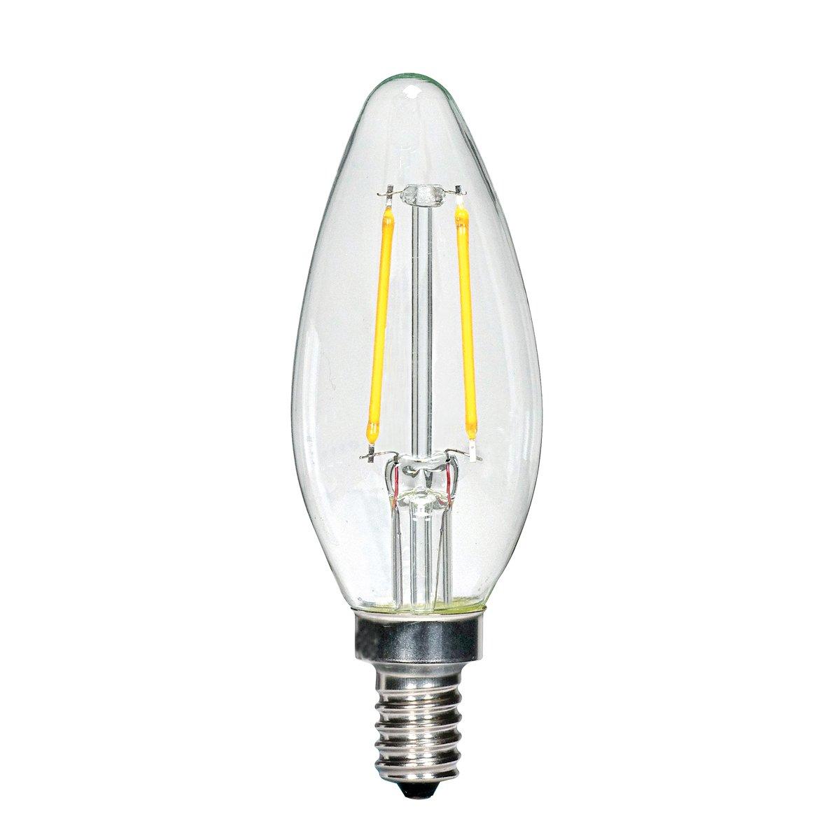 3 Watt Torpedo Candelabra Base LED Bulb - Clear | Shades of Light