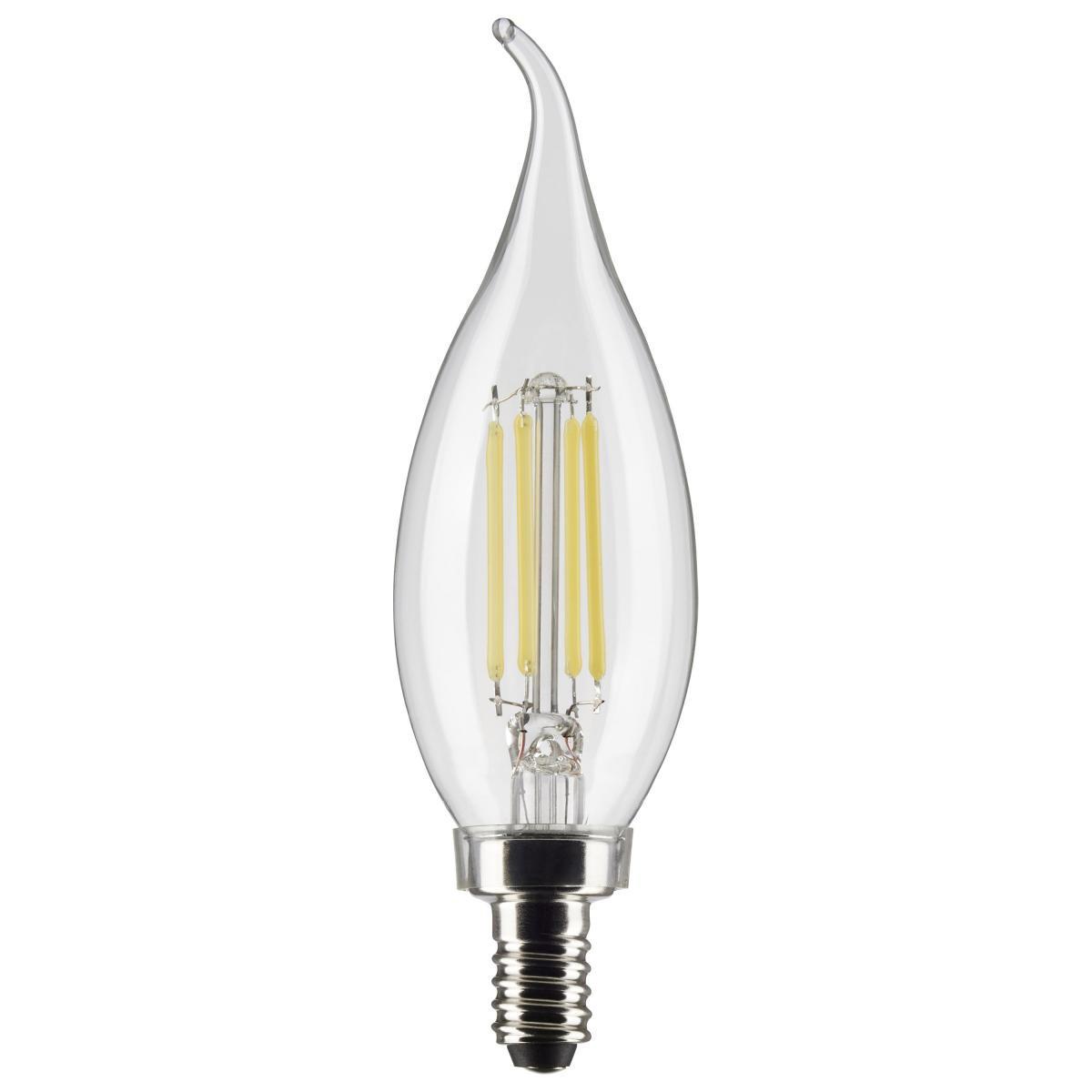 4 Watt Flame Tip Candelabra Base LED Bulb - Clear | Shades of Light