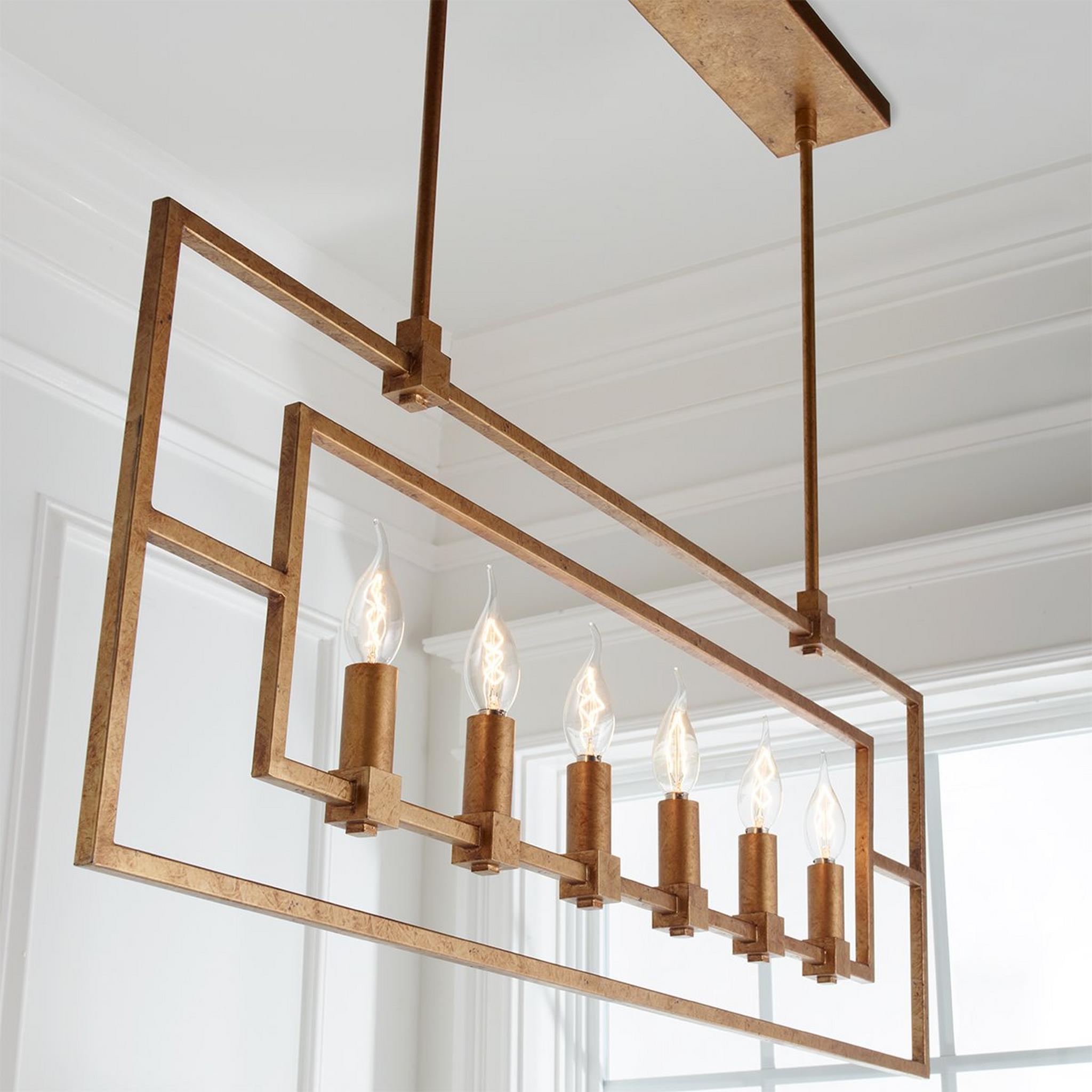 Geometric Double Frame Linear Chandelier | Shades of Light