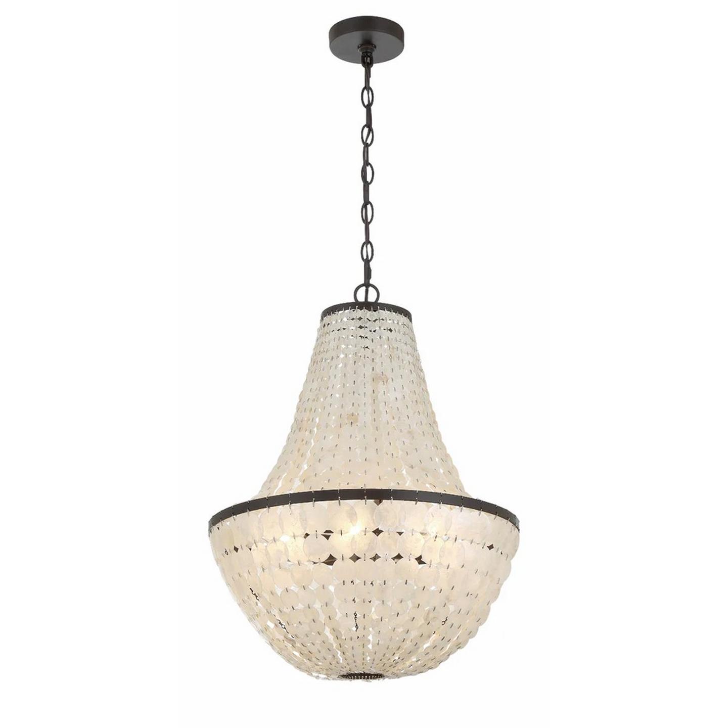 Elegant Capiz Shell Basket Chandelier | Shades of Light