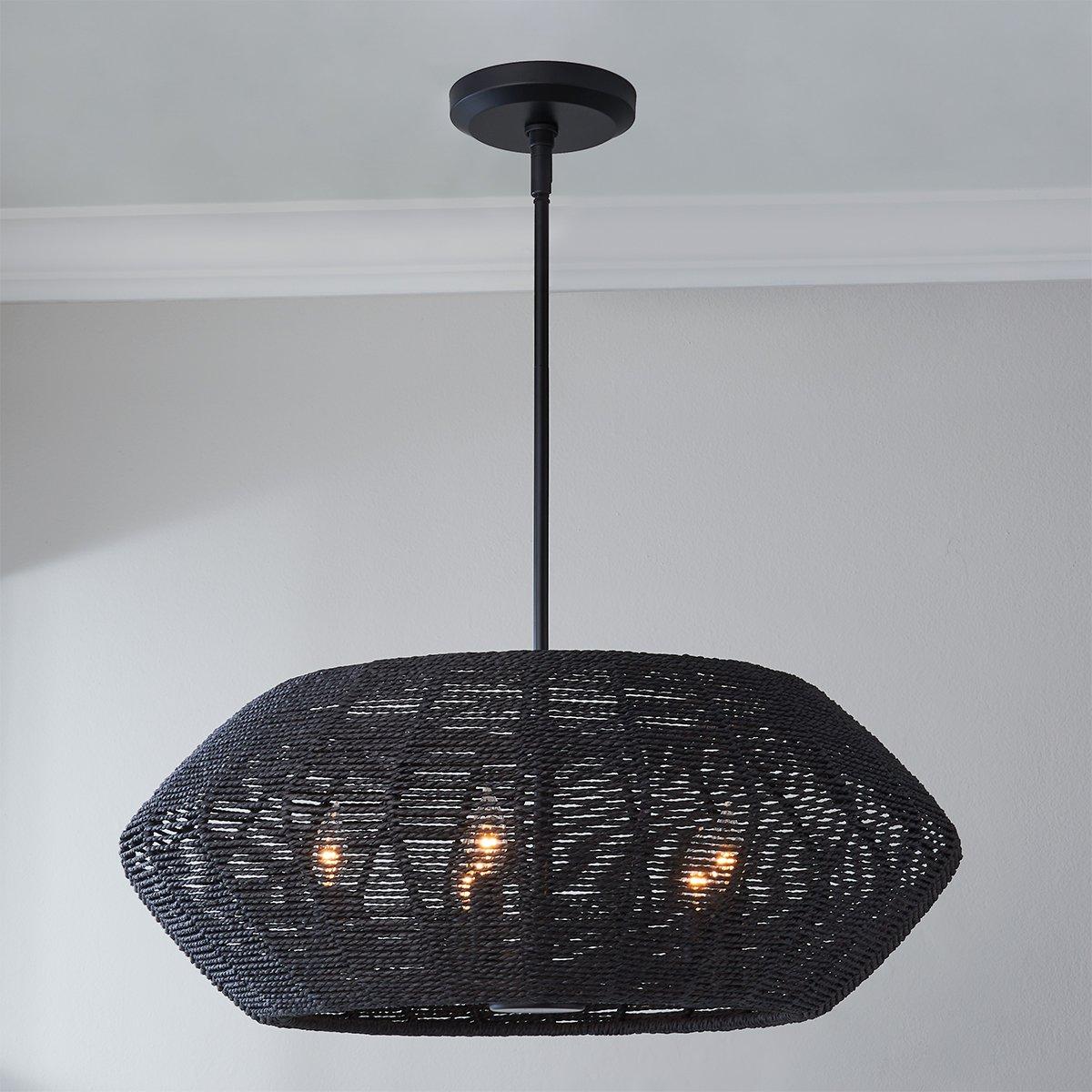 Organic Modern Rattan Chandelier - 5 Light | Shades of Light