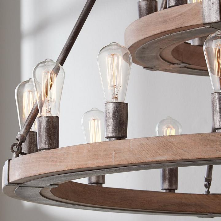 Industrial Farmhouse Ring Two-Tier Chandelier - 24 Light | Shades of Light