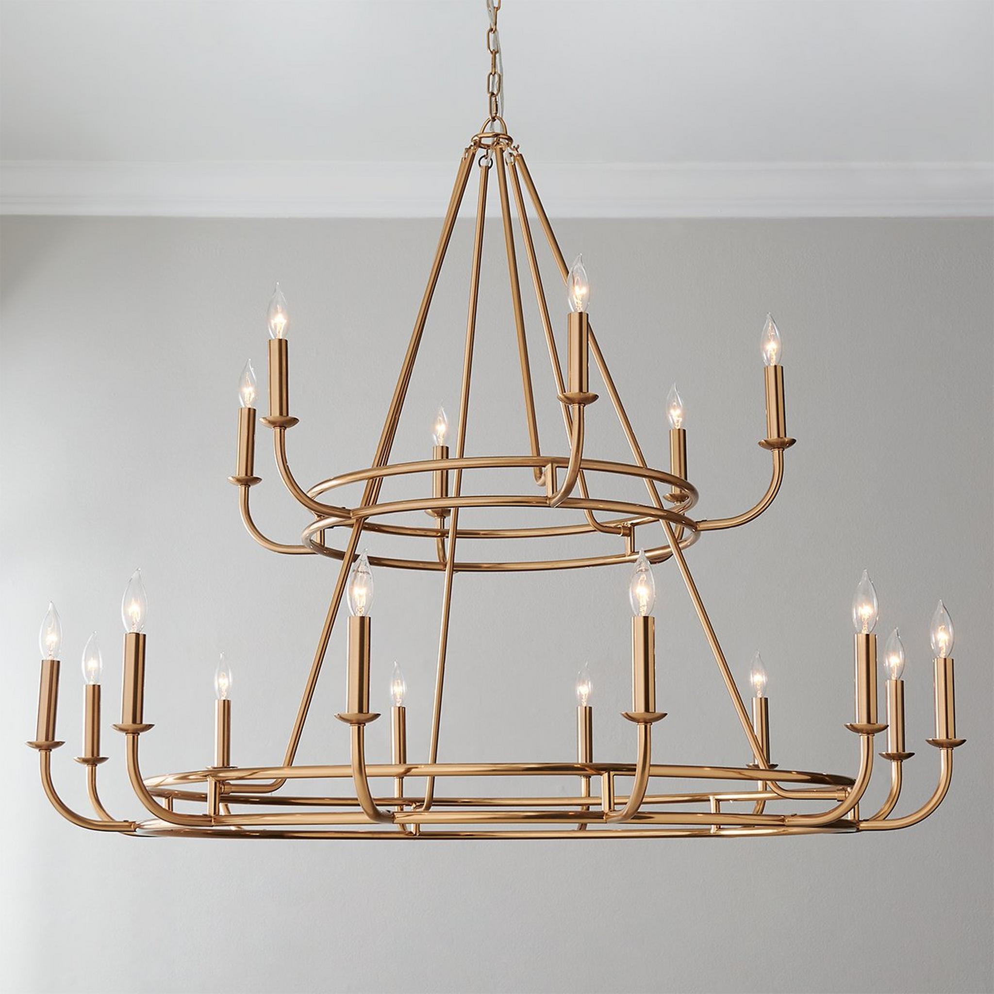 Moderately Modern Two-Tier Chandelier | Shades of Light