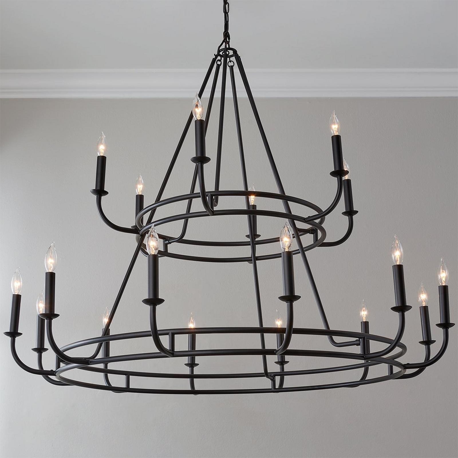 Moderately Modern Two-Tier Chandelier | Shades of Light
