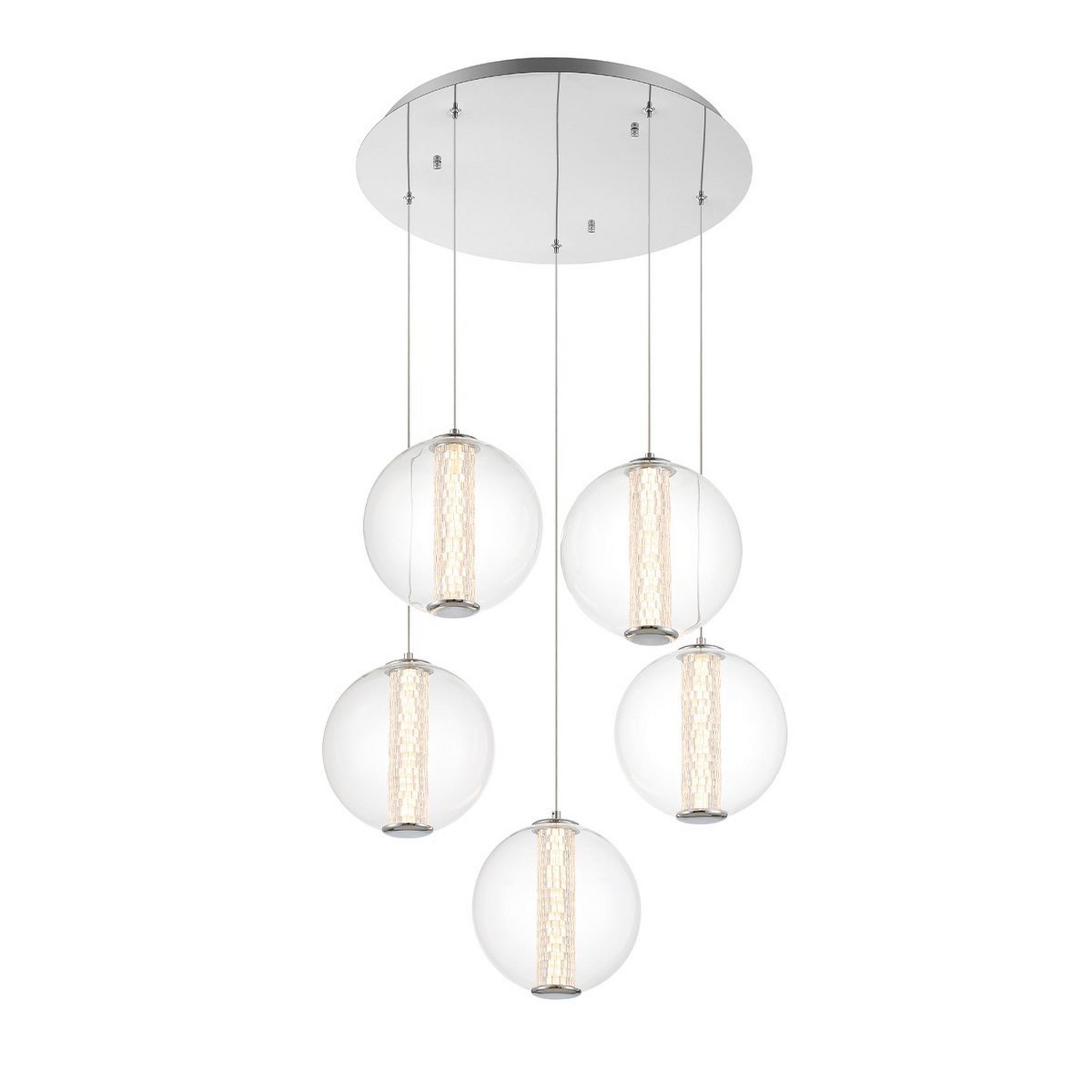Spectrogram LED Chandelier - 5 Light - Clear | Shades of Light