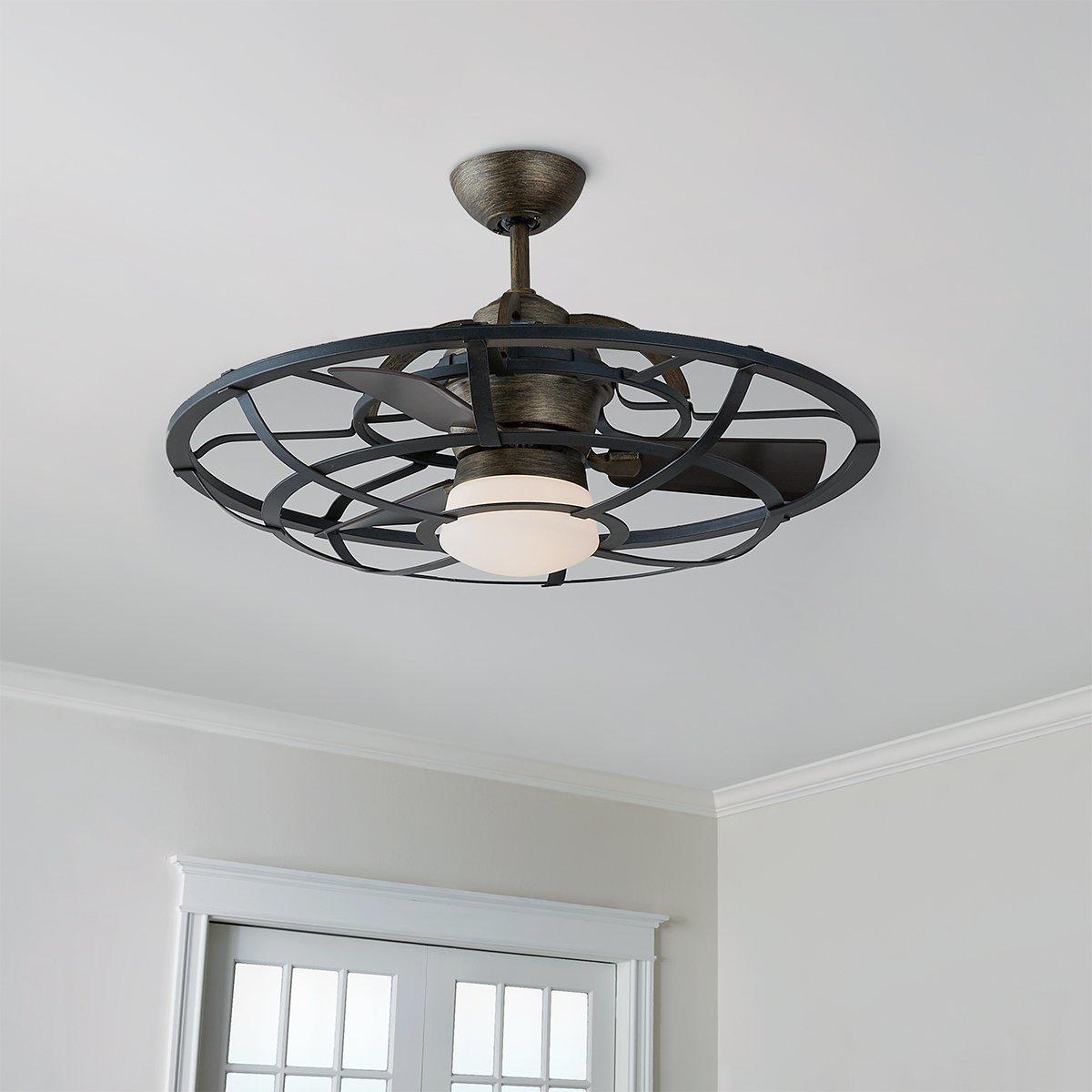 Cage Enclosed Ceiling Fans UHP9150 Posh Indoor Ceiling Fan, 15.3"H X
