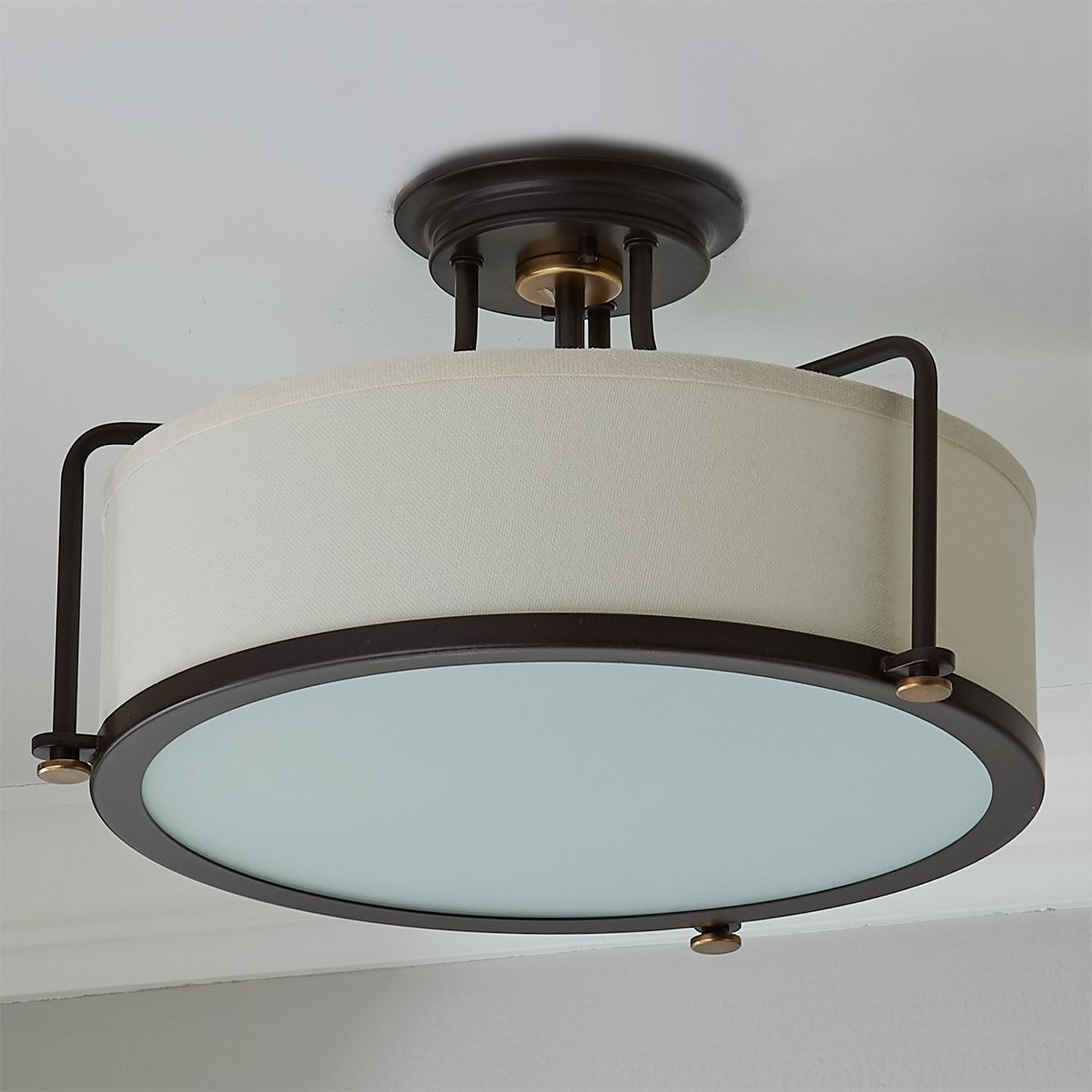 Refined Contemporary Textured Semi-Flush Ceiling Light | Shades of Light