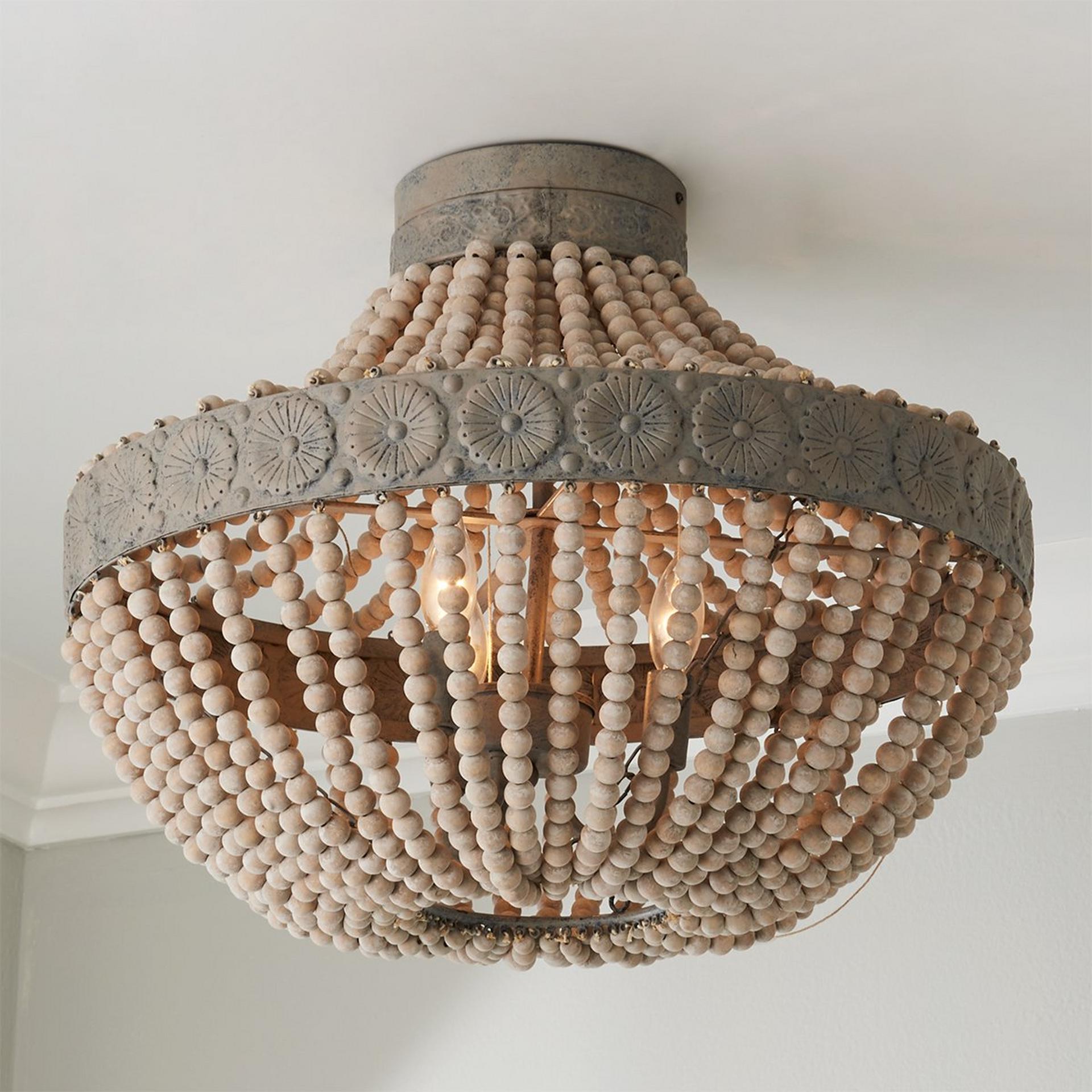 Aged Wood Beaded Sconce | Shades of Light