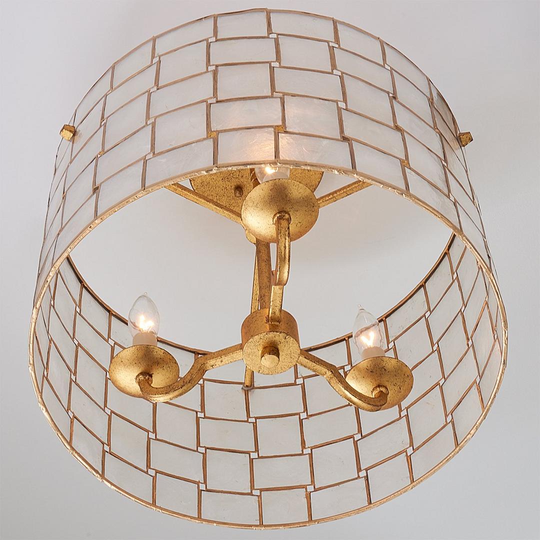 Captiva Shaken Shell Semi-Flush Ceiling Light | Shades of Light