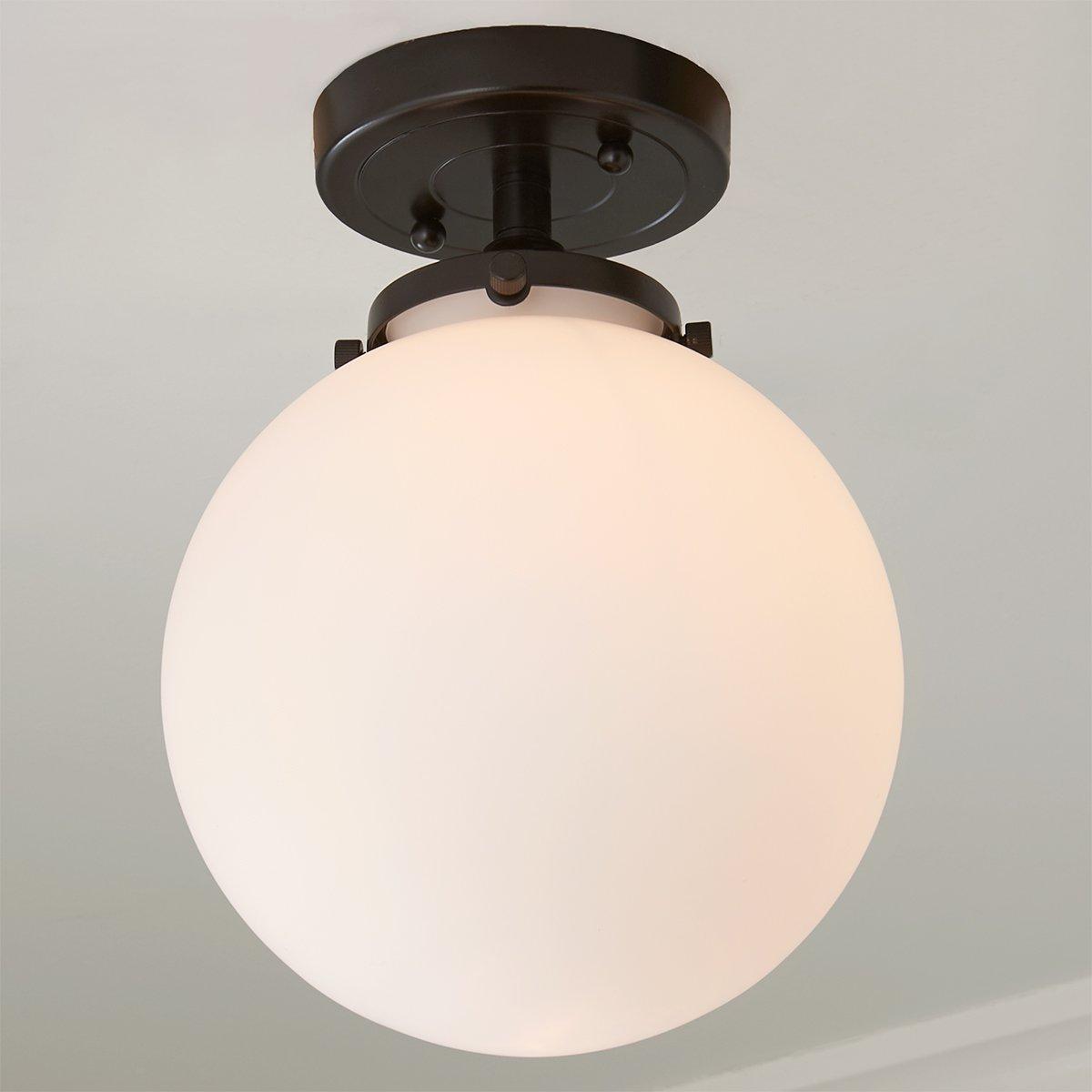 Mod Mix White Globe Semi-Flush Ceiling Light - Large