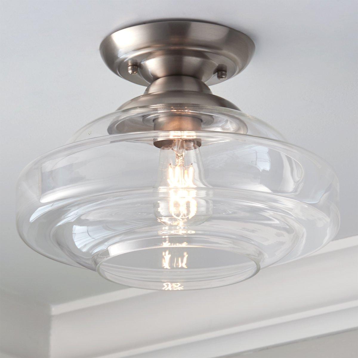 Clear Semi Mounted Light Classic Clear Semi Flush Ceiling Light