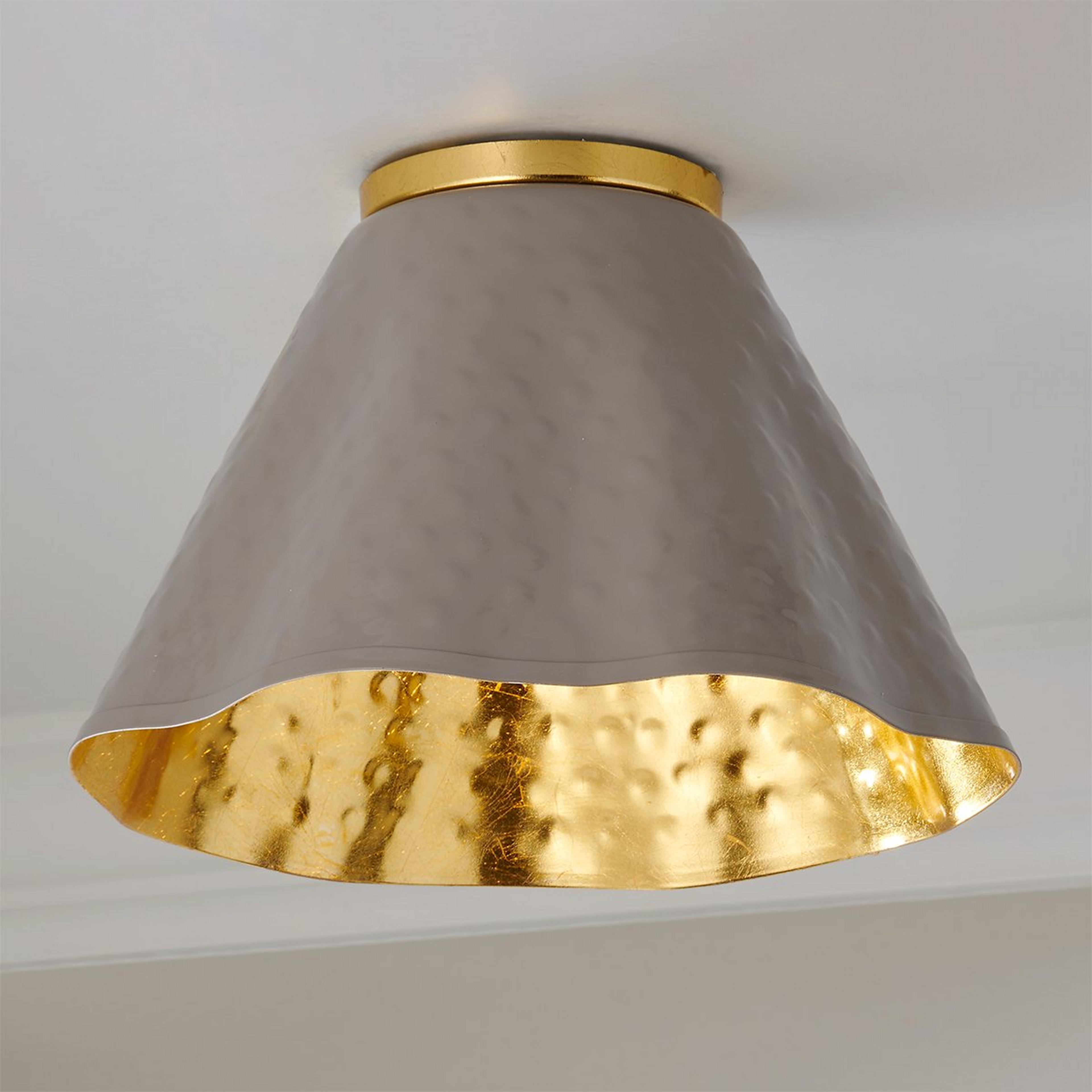Ruffled Edge Hammered Metal Pendant | Shades of Light