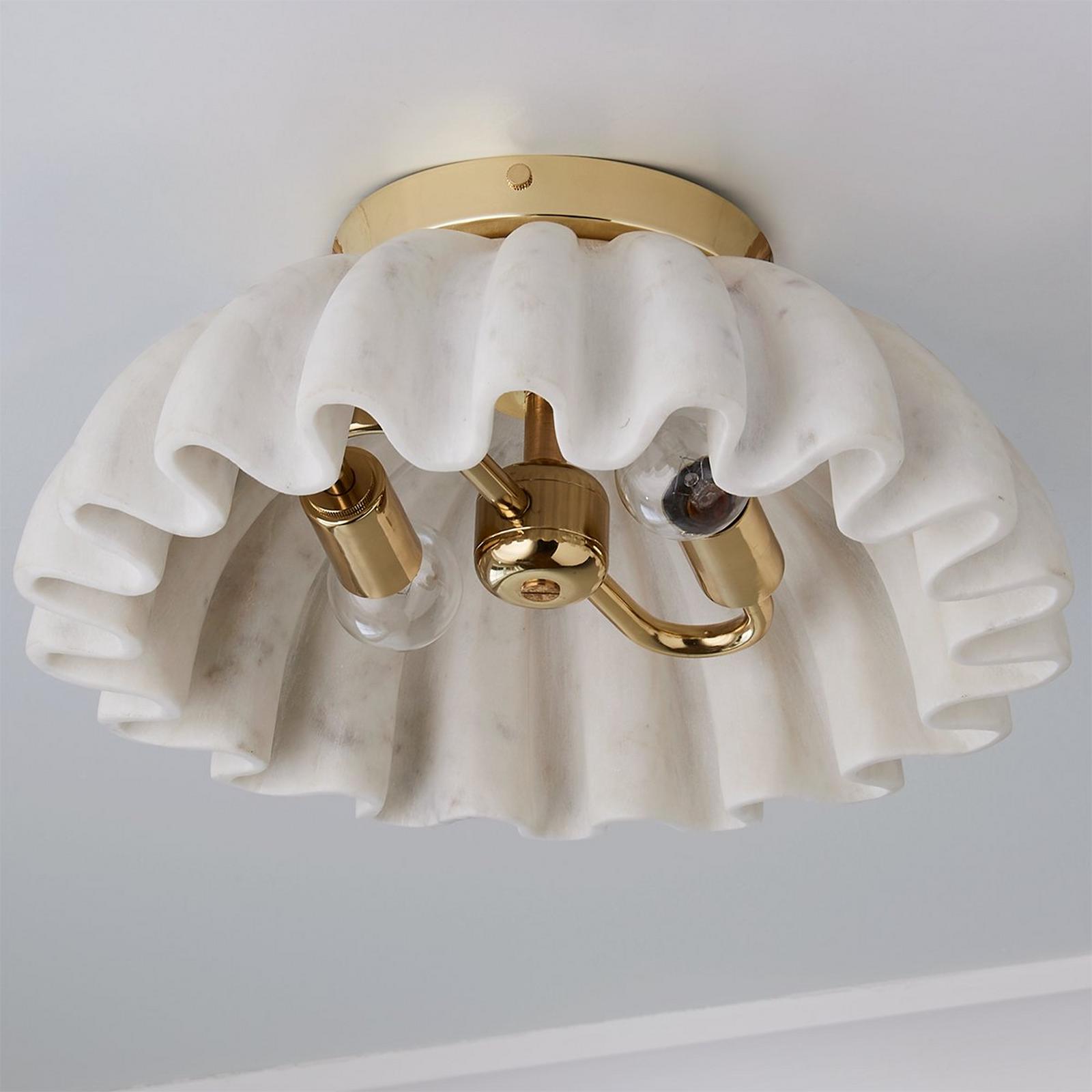 Carved Marble Ruffle Ceiling Light | Shades of Light