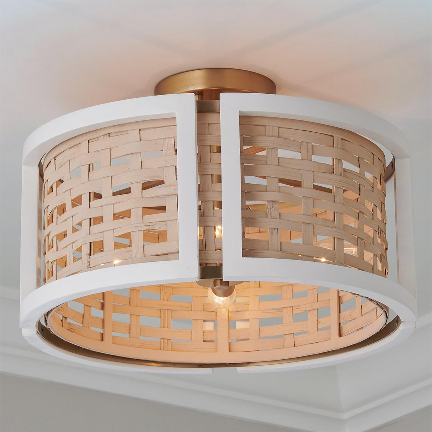 Natural Navarro Convertible Semi-Flush Ceiling Light | Shades of Light